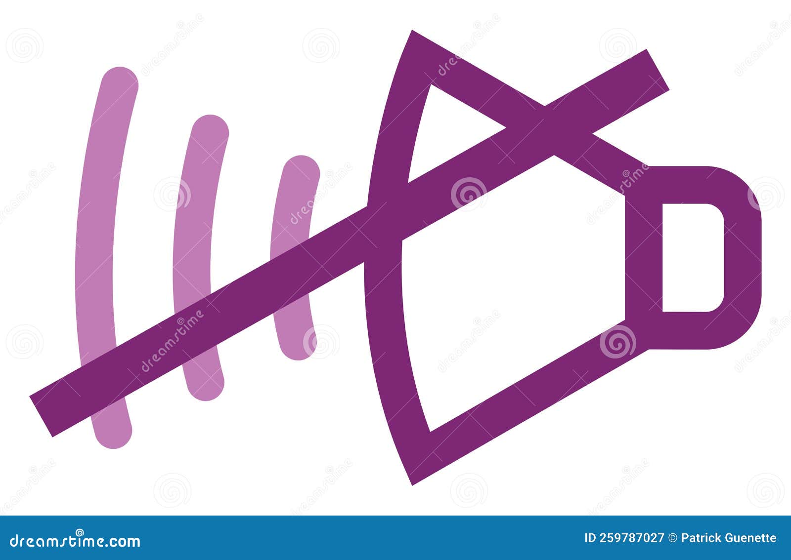 Pink mute button, icon stock vector. Illustration of poster - 259787027