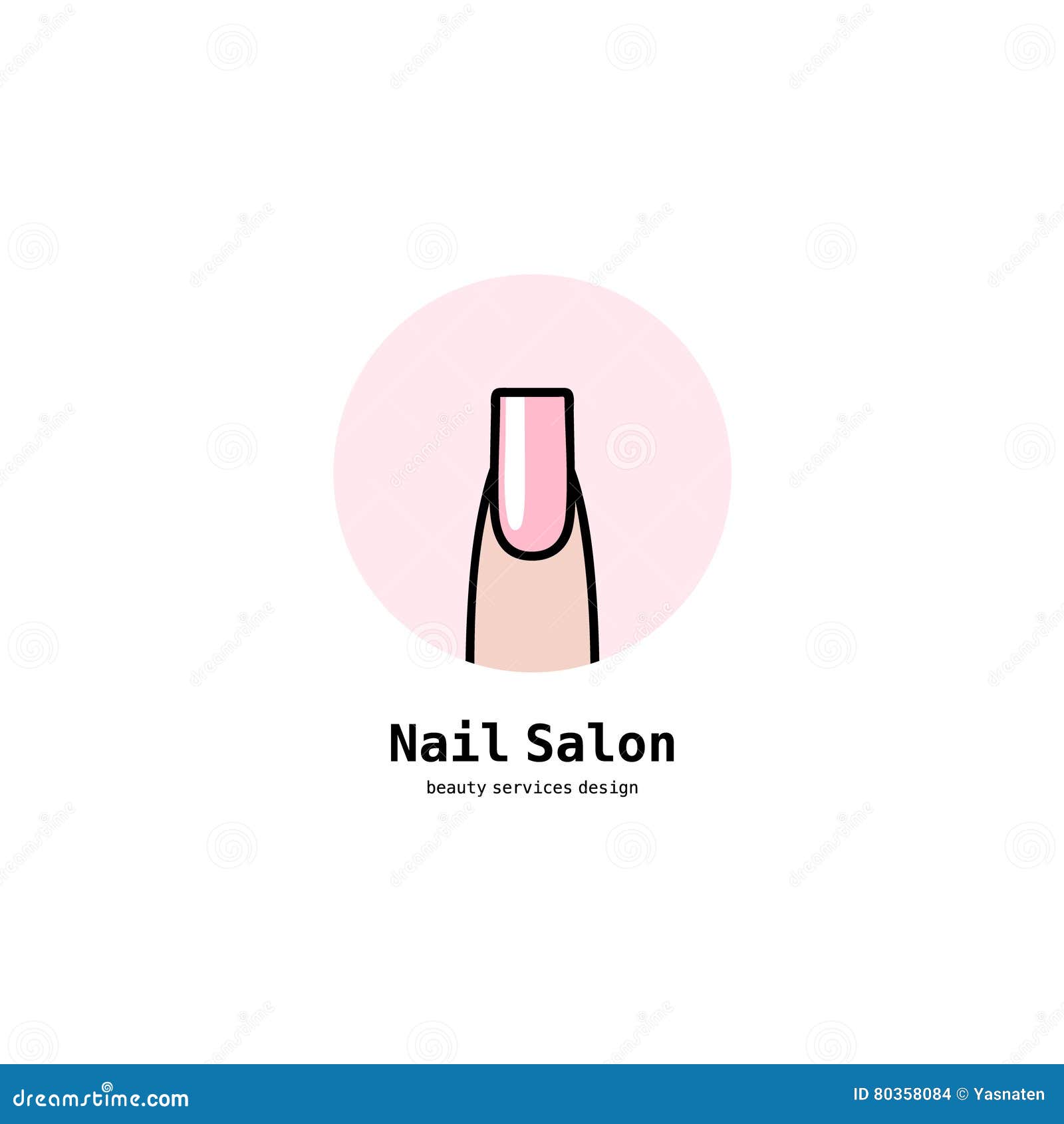 Pink Nail on a Finger. Beauty Salon Icon Stock Vector - Illustration of ...