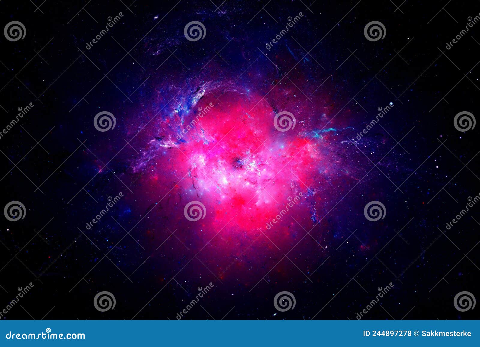 Pink nebula in space stock illustration. Illustration of exploration ...