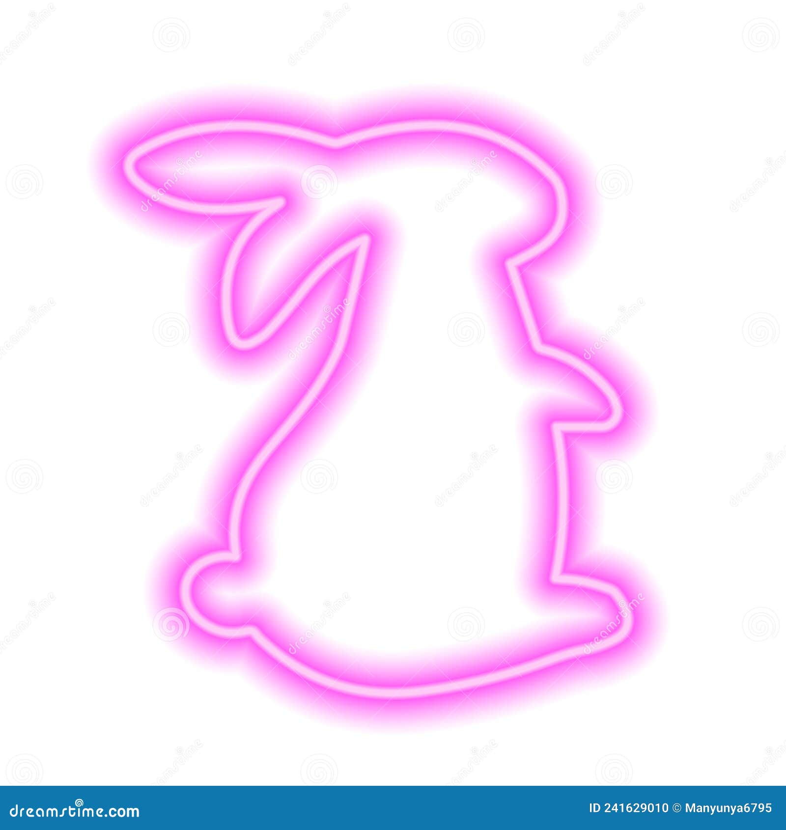 Pink Neon Icon Rabbit Isolated on White Stock Vector - Illustration of ...