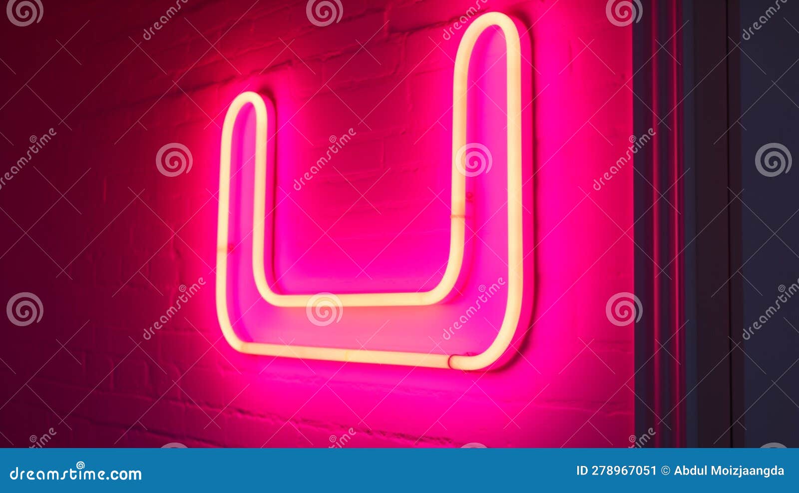 Pink Neon Lamp on a White Wall Stock Illustration - Illustration of ...