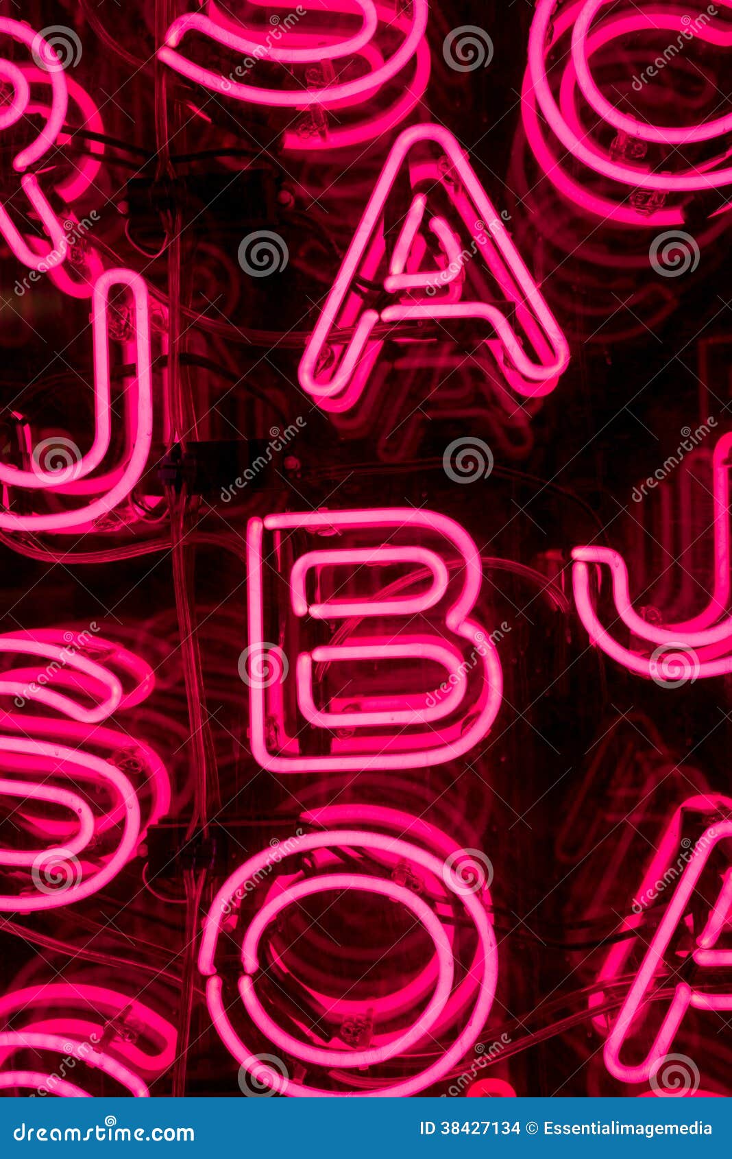 Pink Neon Letters (2) stock photo. Image of element, modern - 38427134