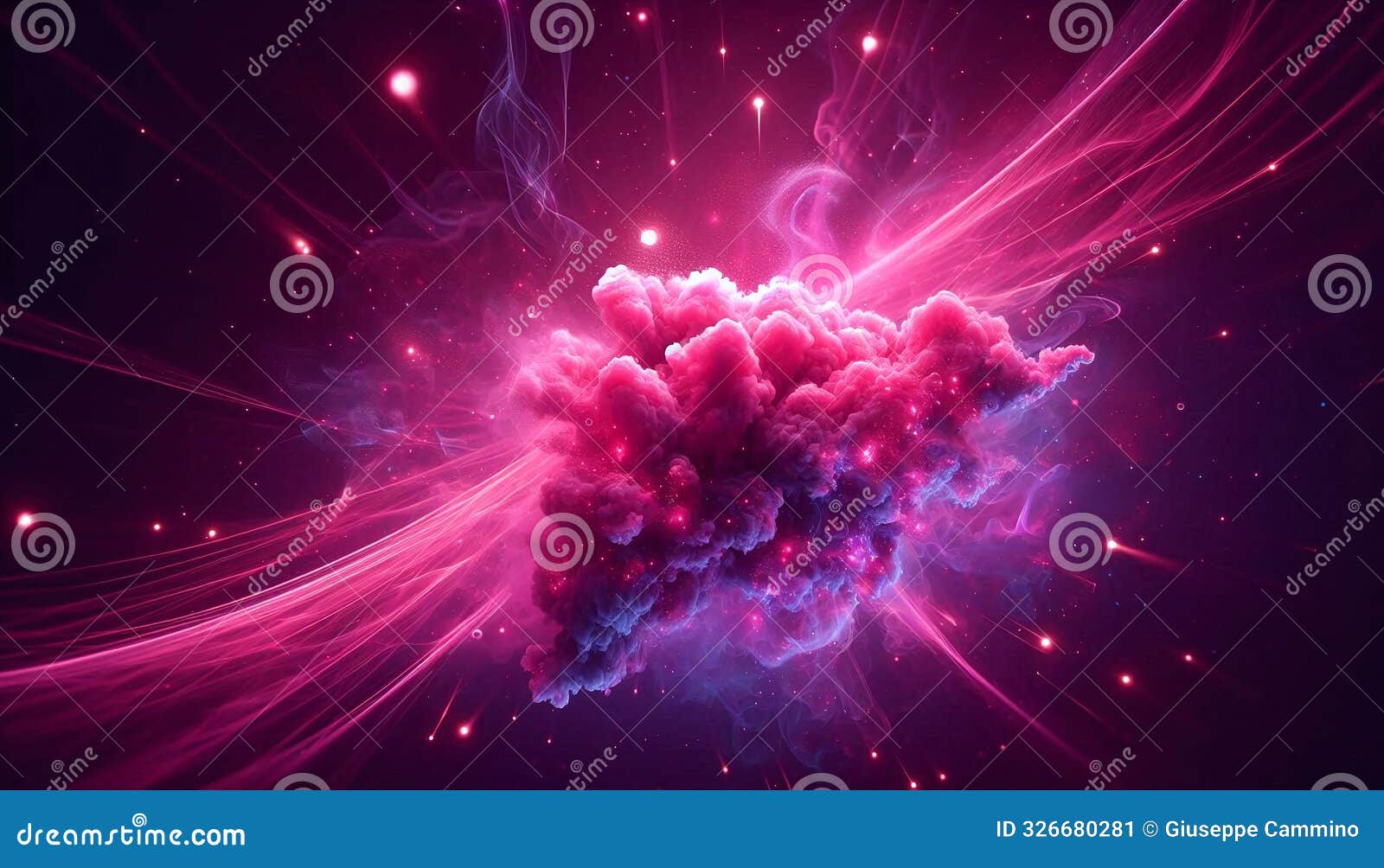 Pink Neon Light Smoke. Space Cloud Game Background Royalty-Free Stock ...
