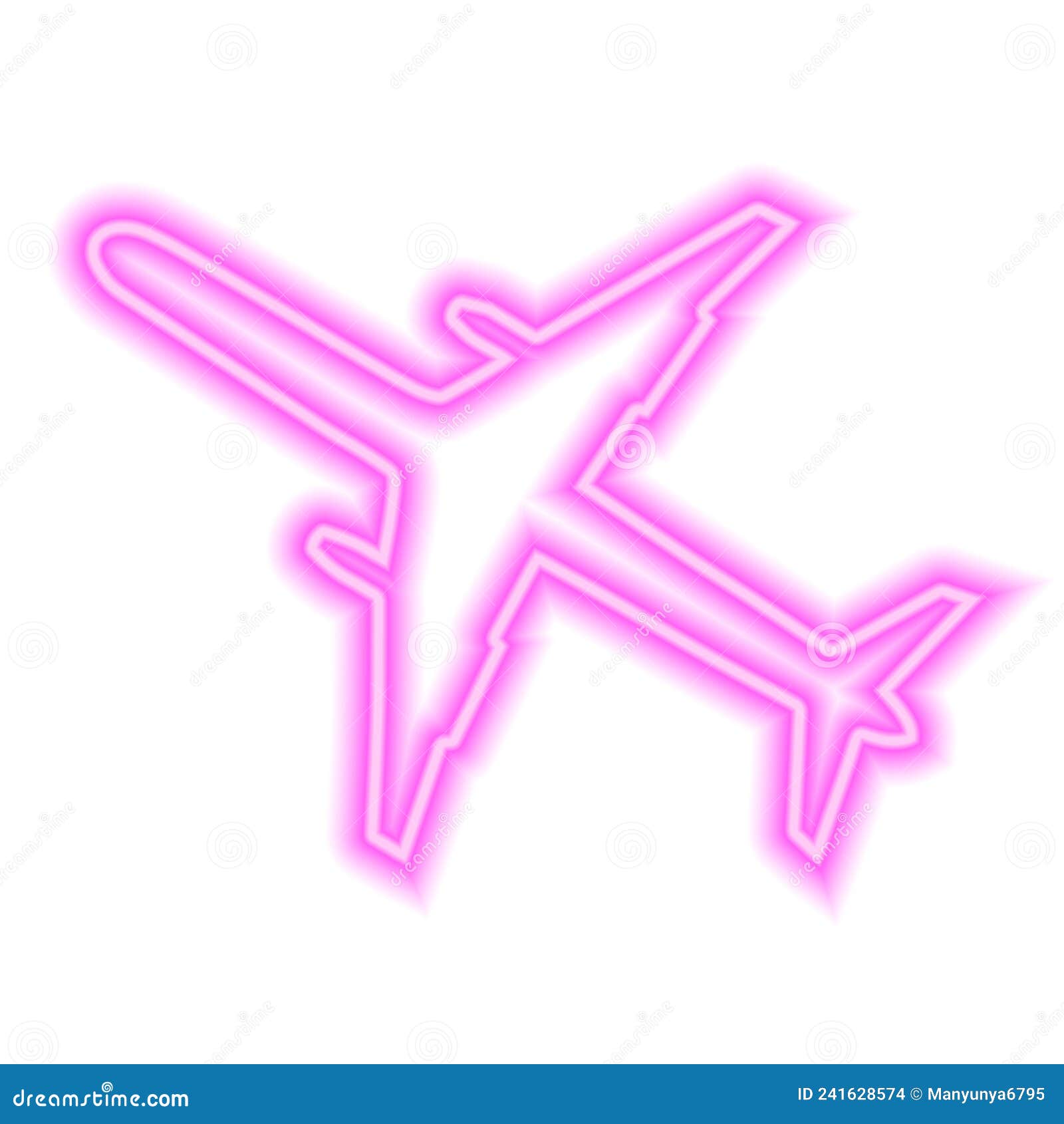 Pink Neon Sign of Airplane Isolated on White Stock Vector ...