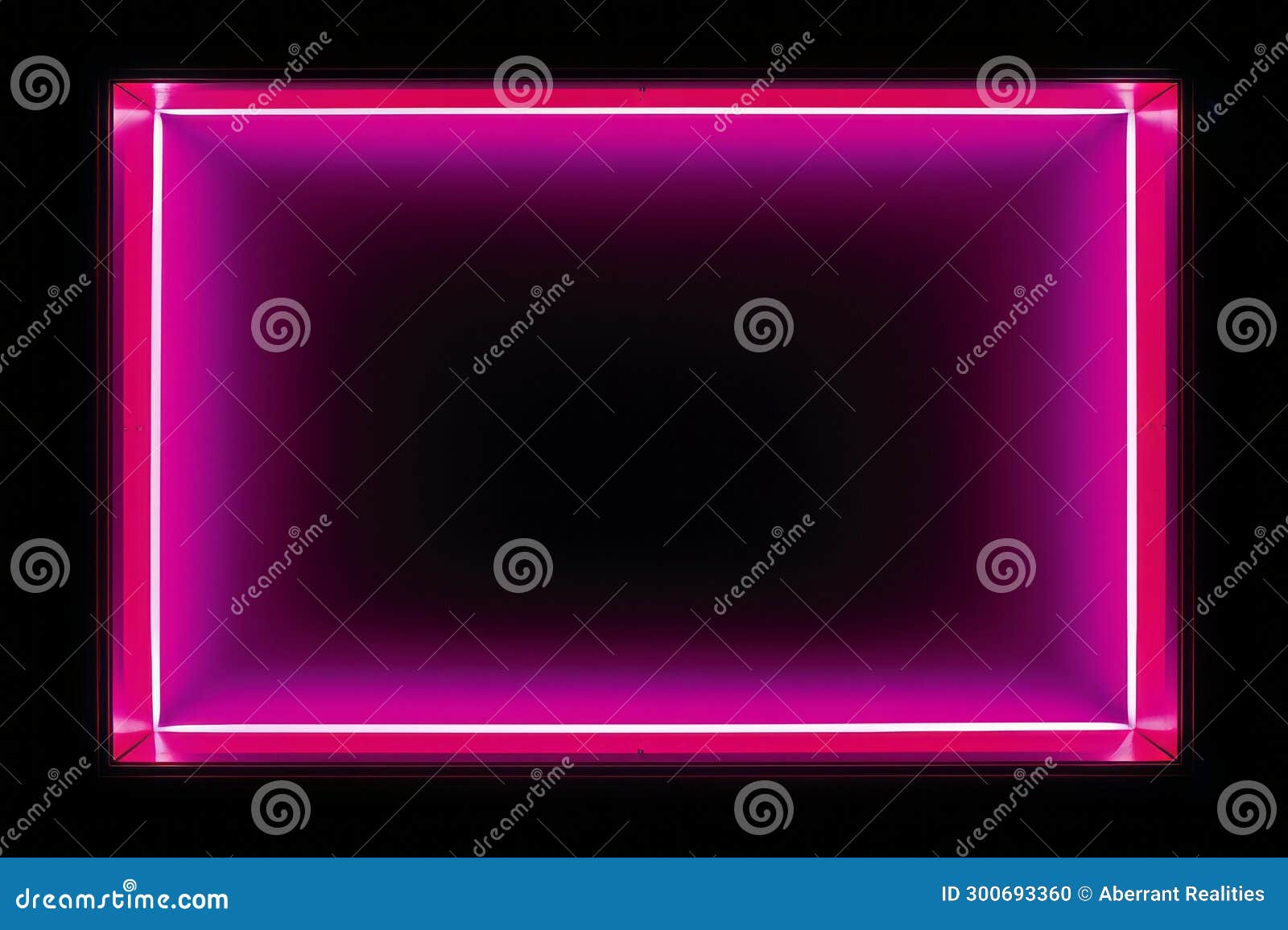A Pink Neon Square on a Black Background Stock Illustration ...