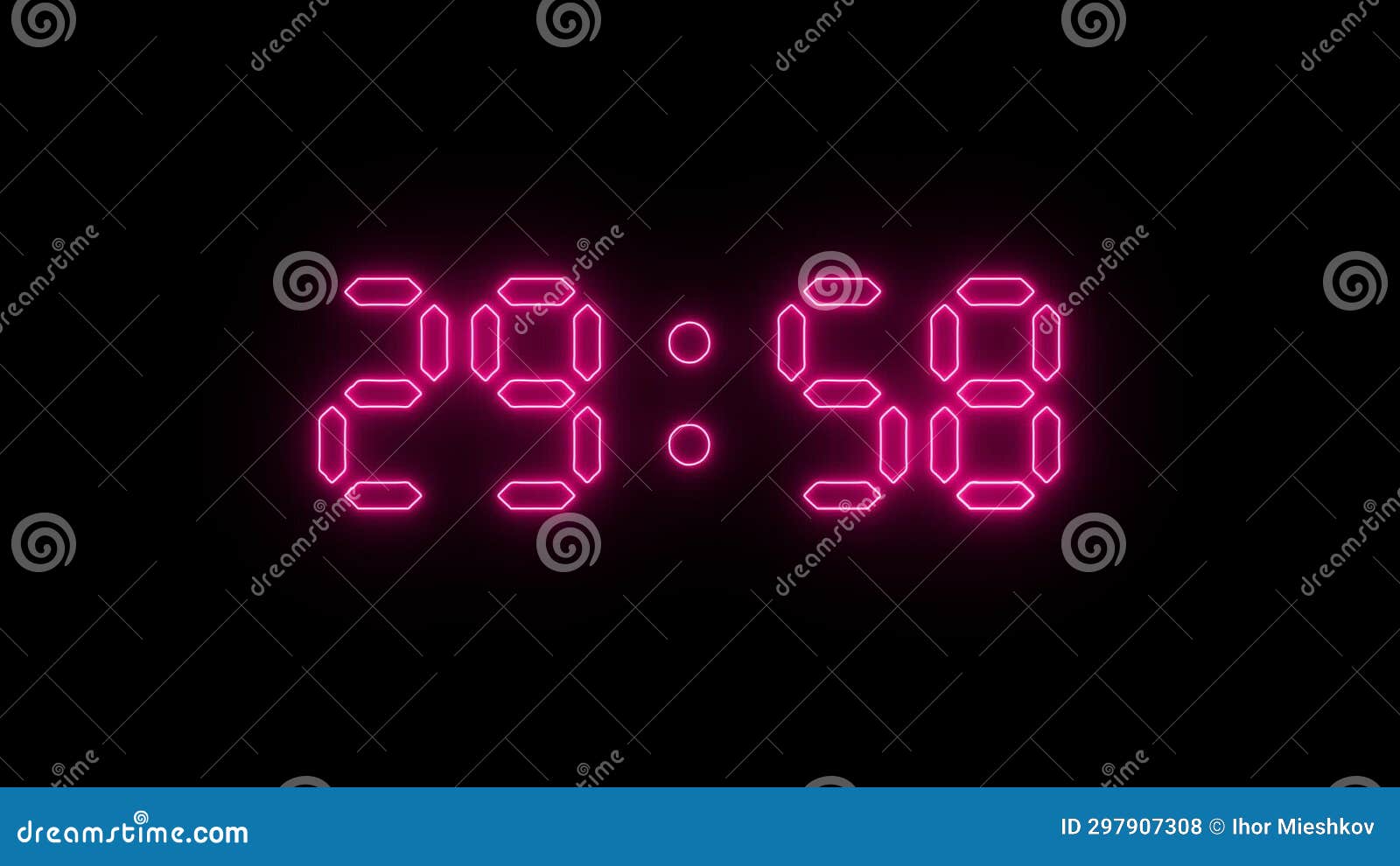 Pink Neon Timer with Alpha Channel, Countdown 1 Minute Stock Footage ...