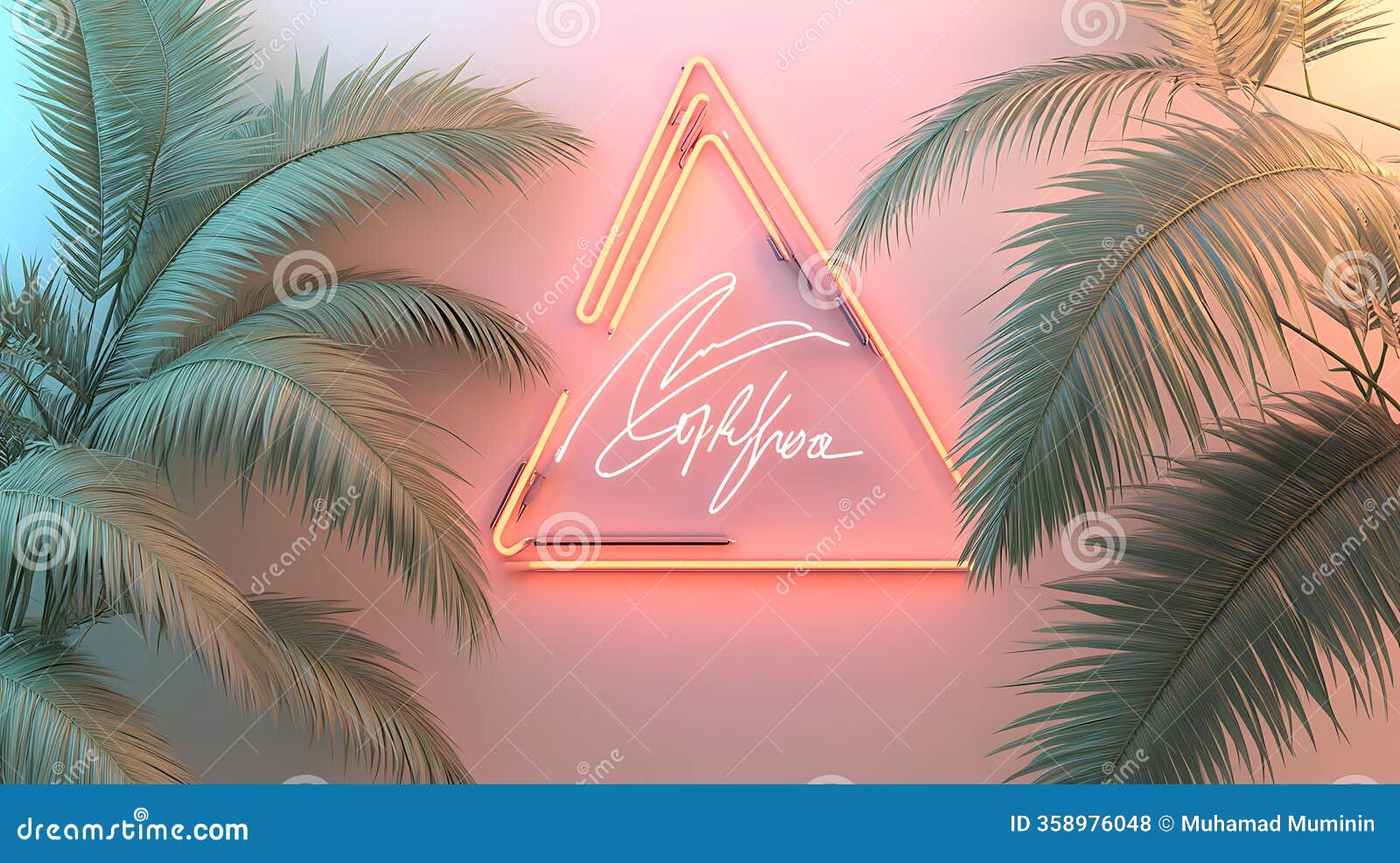 Triangle Palm Tree, Dypsis Decaryi - 3D Render Stock Image ...