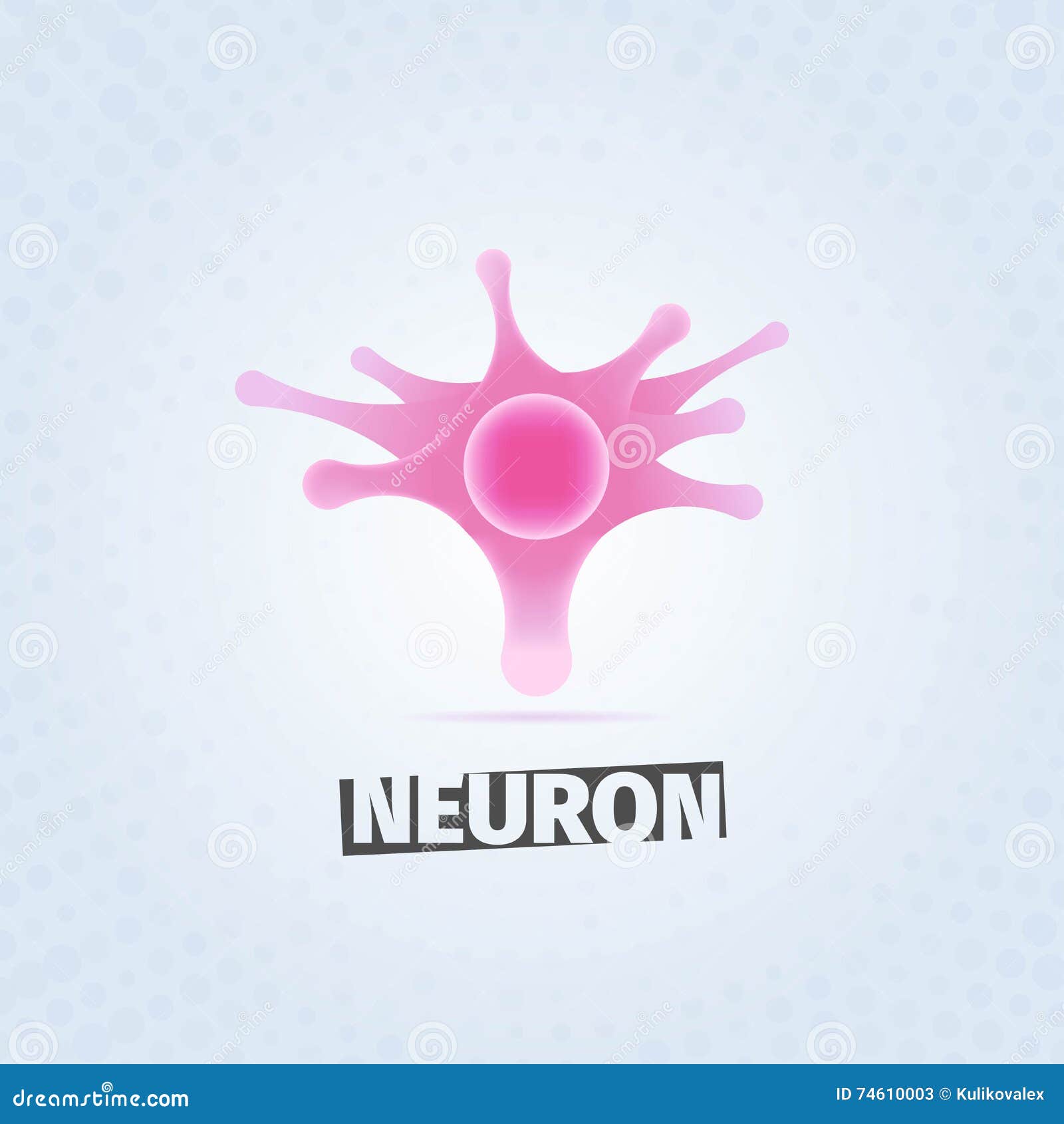 Pink neuron stock illustration. Illustration of research - 74610003