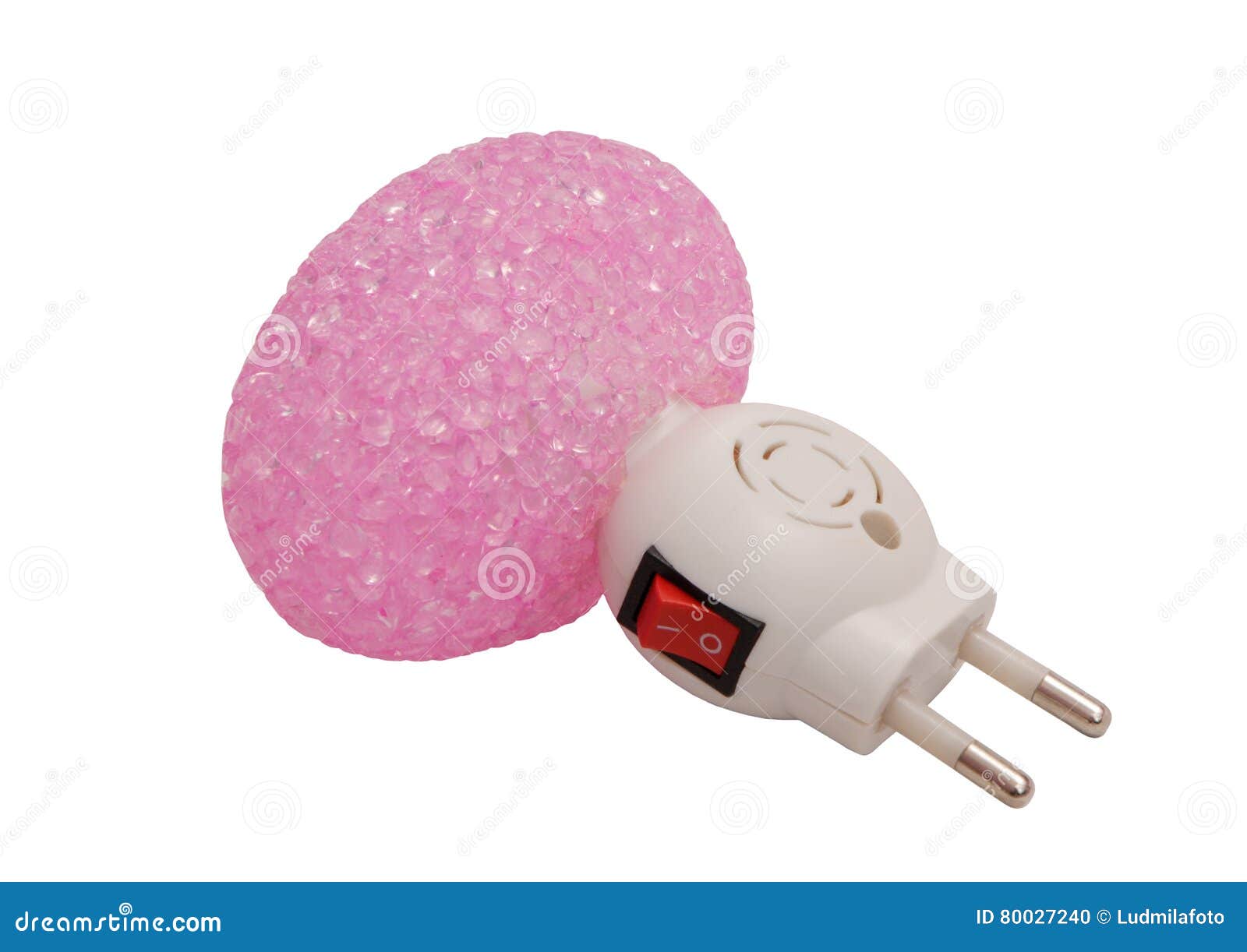 Pink Night Lamp with Electrical Plug and Switch Stock Photo - Image of ...