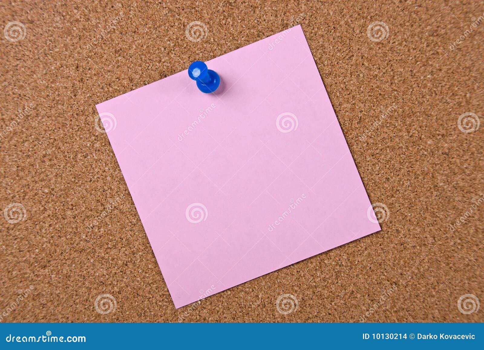 Pink note with blue pin stock photo. Image of reminder - 10130214