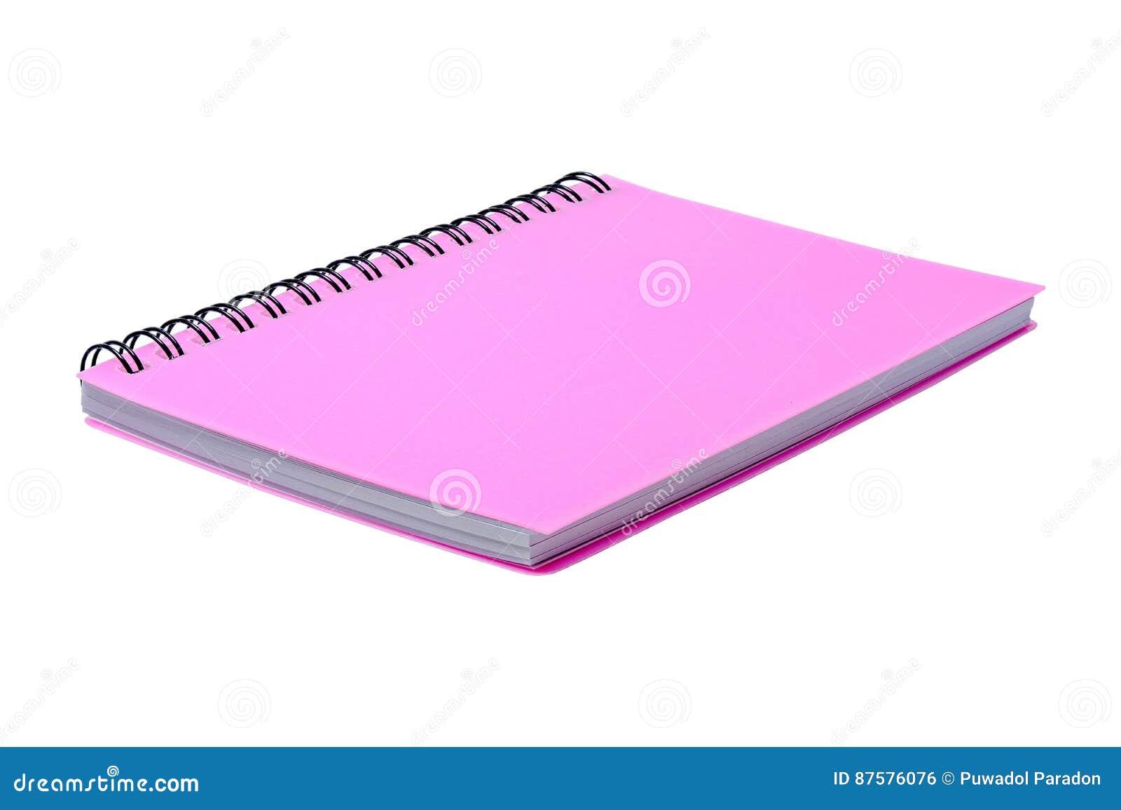 Pink Notebook Isolated on White Background Stock Photo - Image of ...