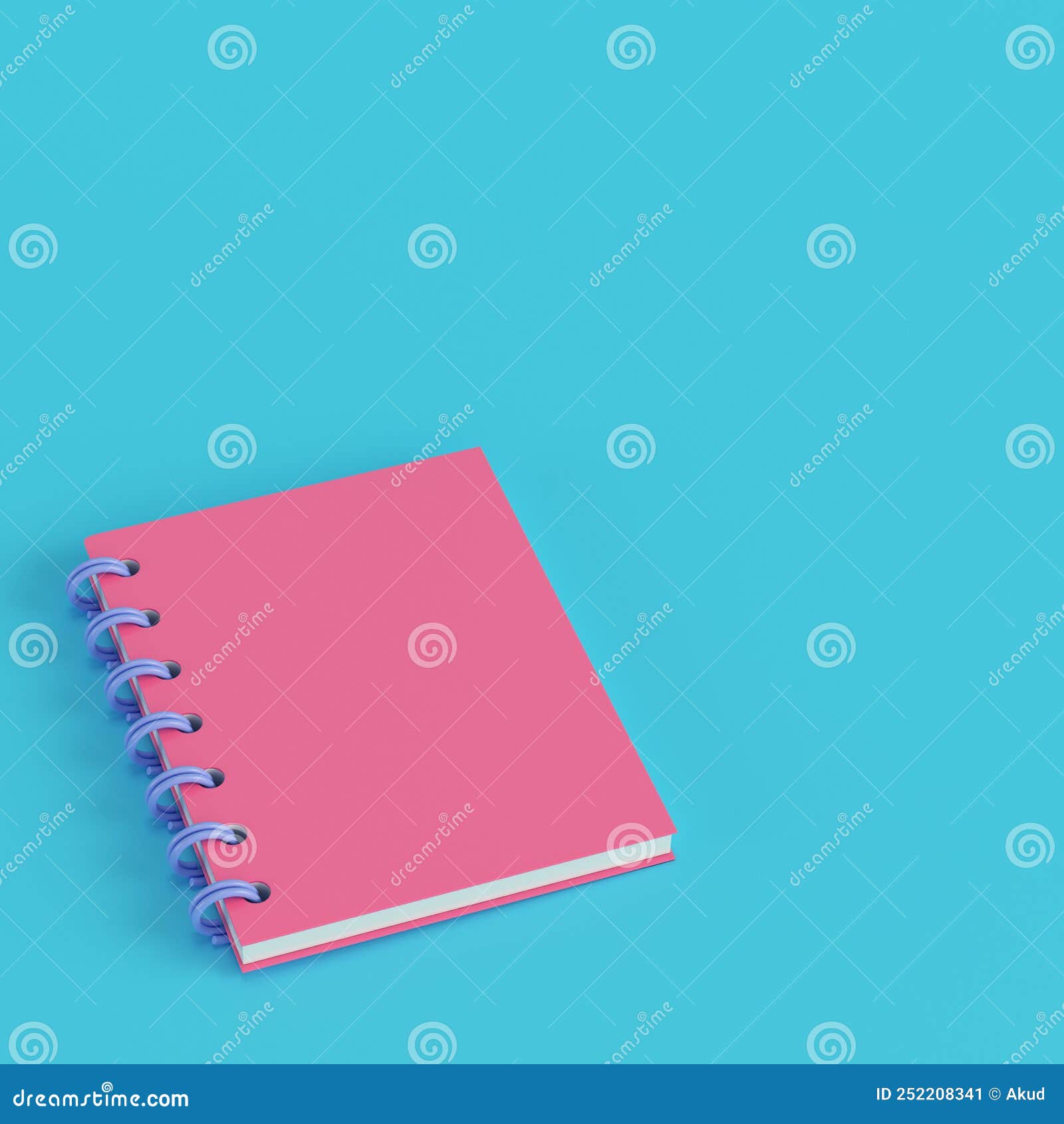 Pink Notepad on Bright Blue Background in Pastel Colors Stock ...