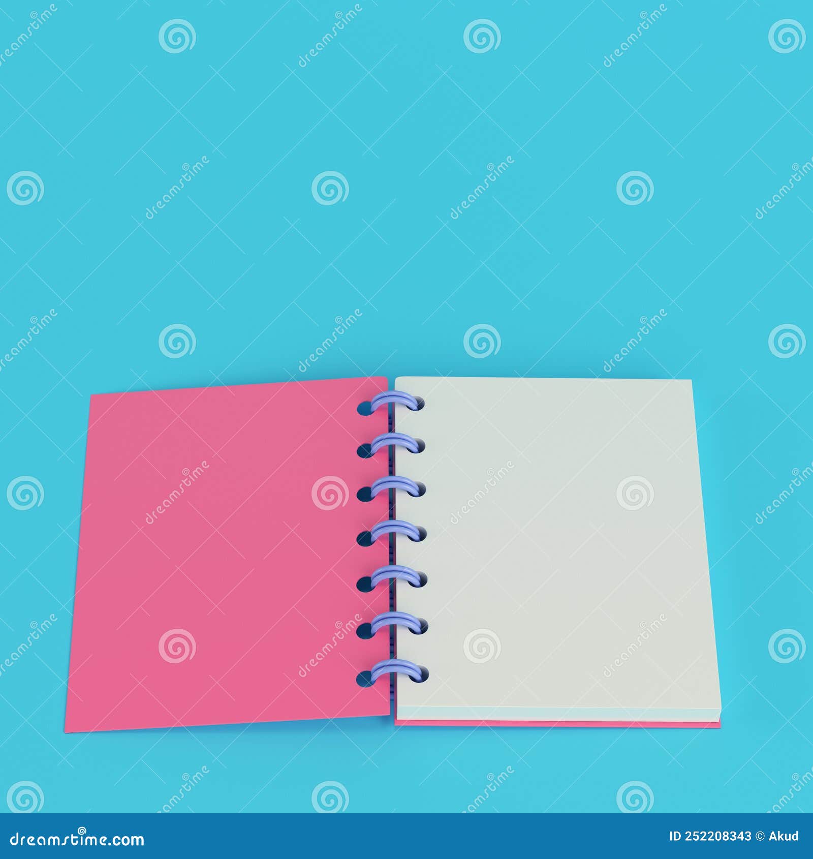 Pink Notepad on Bright Blue Background in Pastel Colors Stock ...