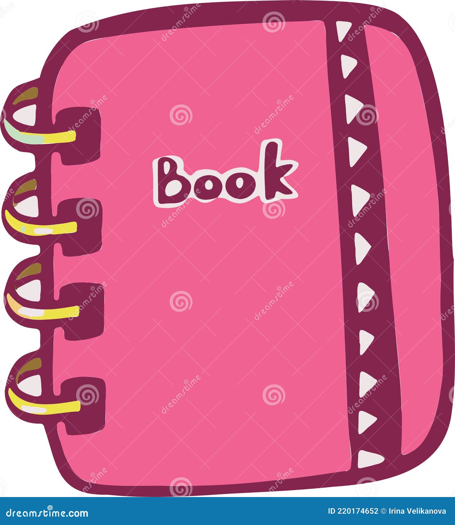 Pink Notepad Icon for Girls. Book. Vector. Stock Vector - Illustration ...