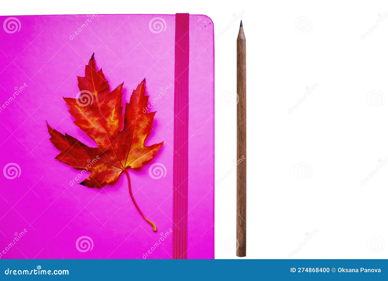 Pink Notepad with Pencil Isolated on White Background Stock Photo ...