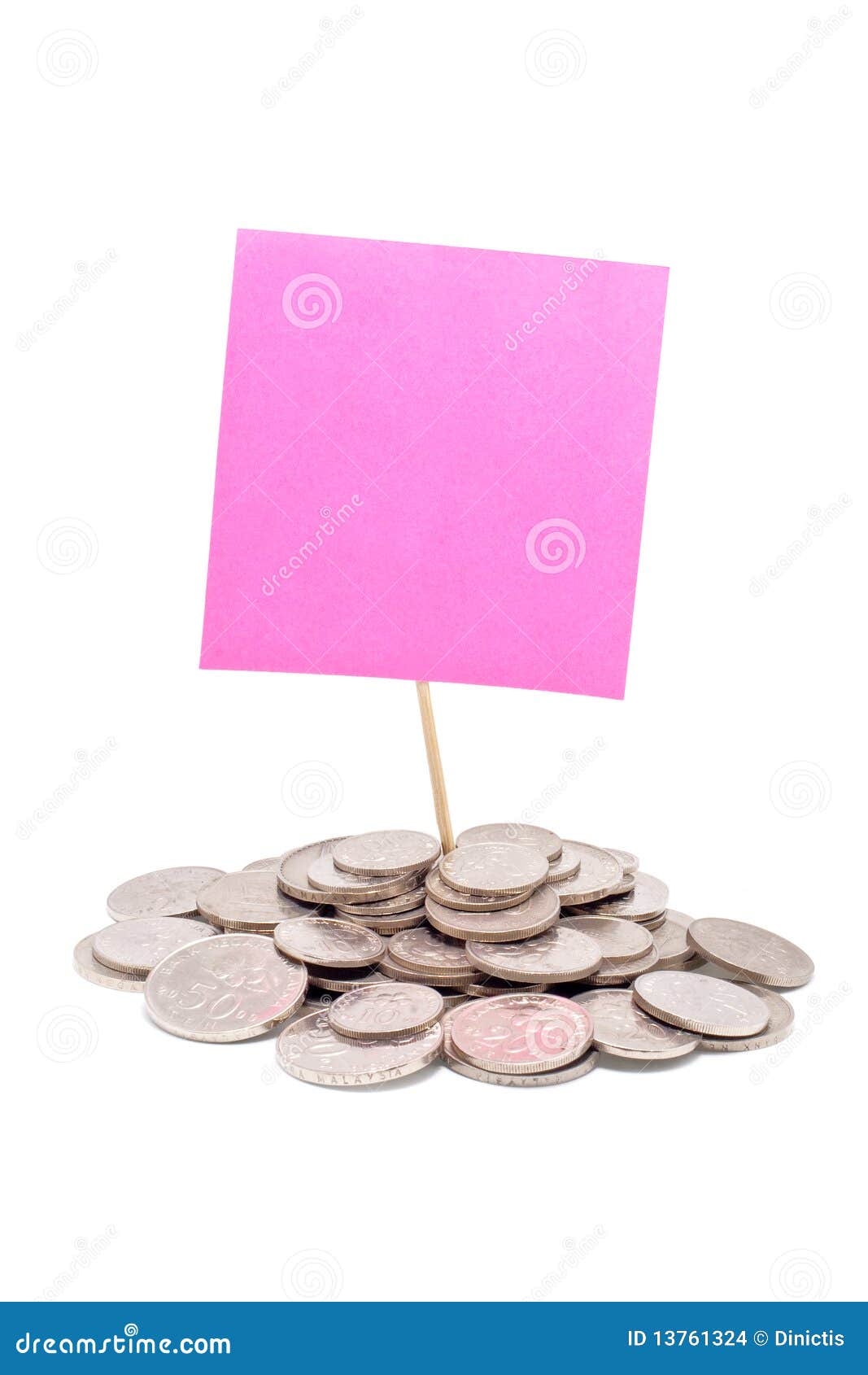 Pink Notes and Malaysia Coins Stock Photo - Image of notes, debt: 13761324