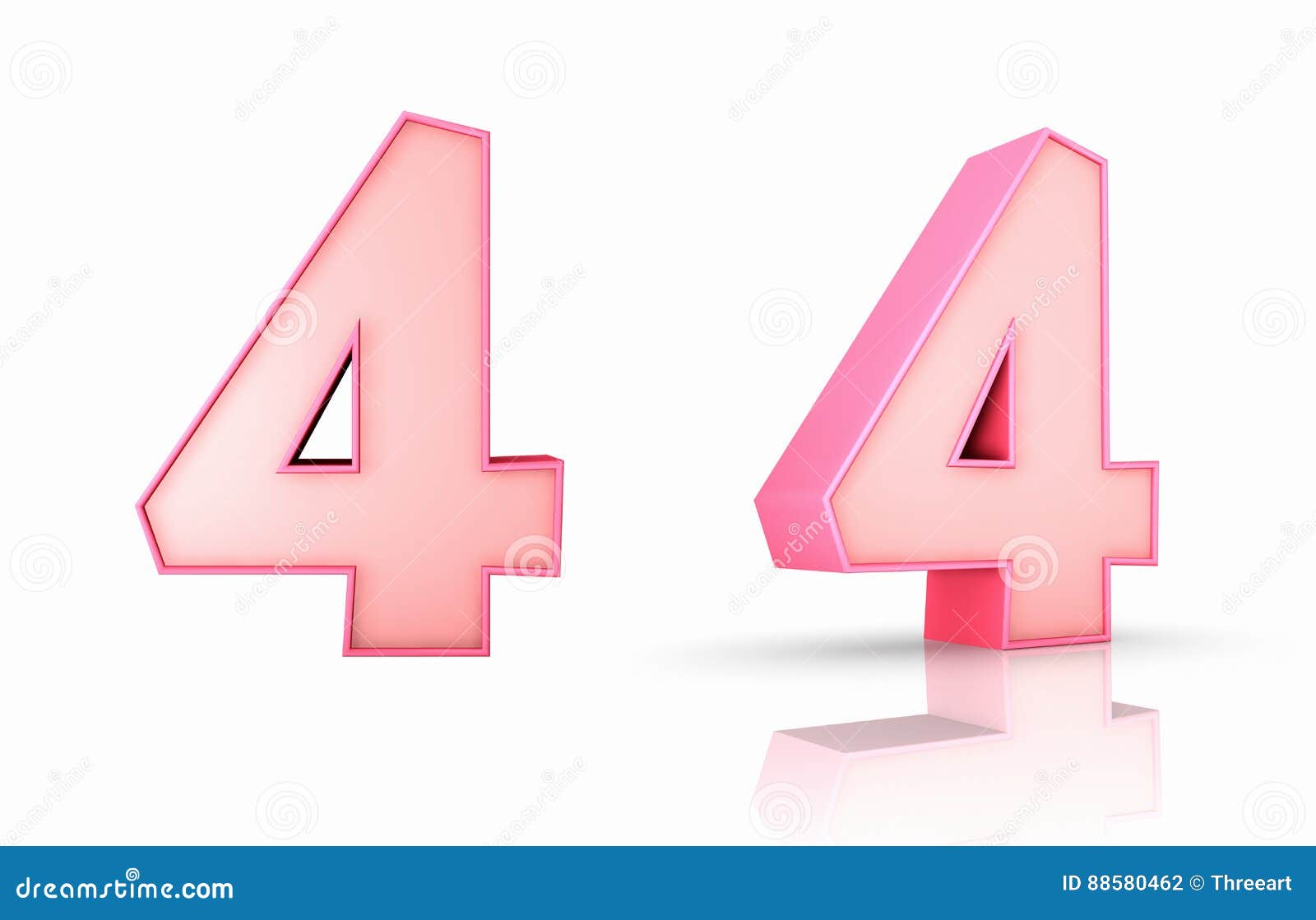Pink Number Four stock illustration. Illustration of text - 88580462