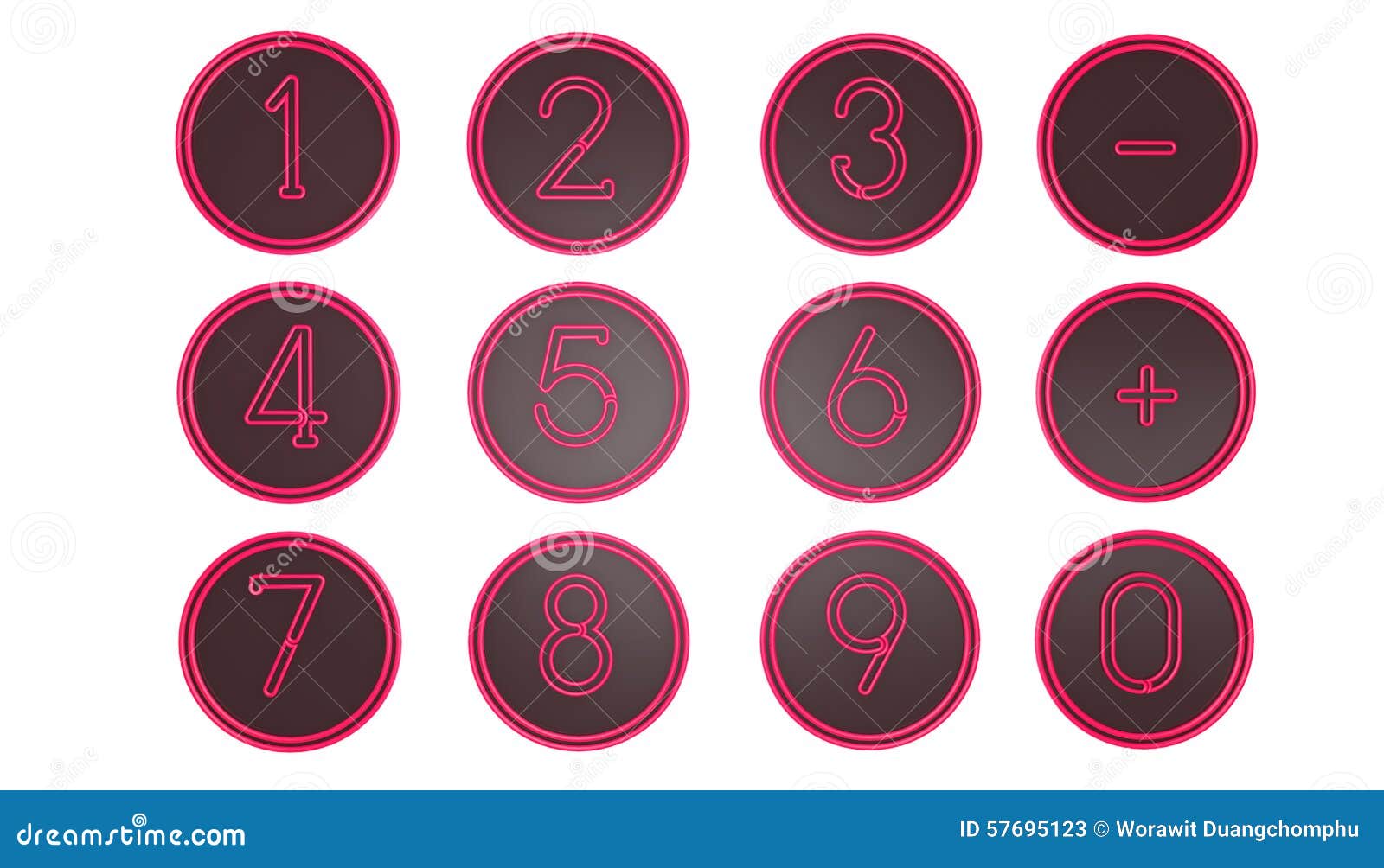 Pink Number icons stock illustration. Illustration of shiny - 57695123