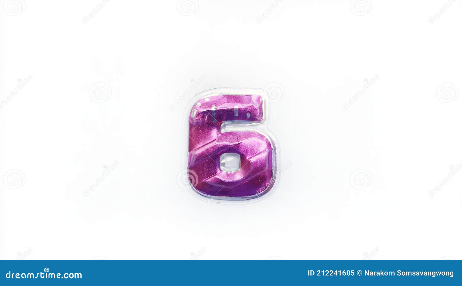 Pink Number 6 on White Background. Stock Image - Image of alphabet ...