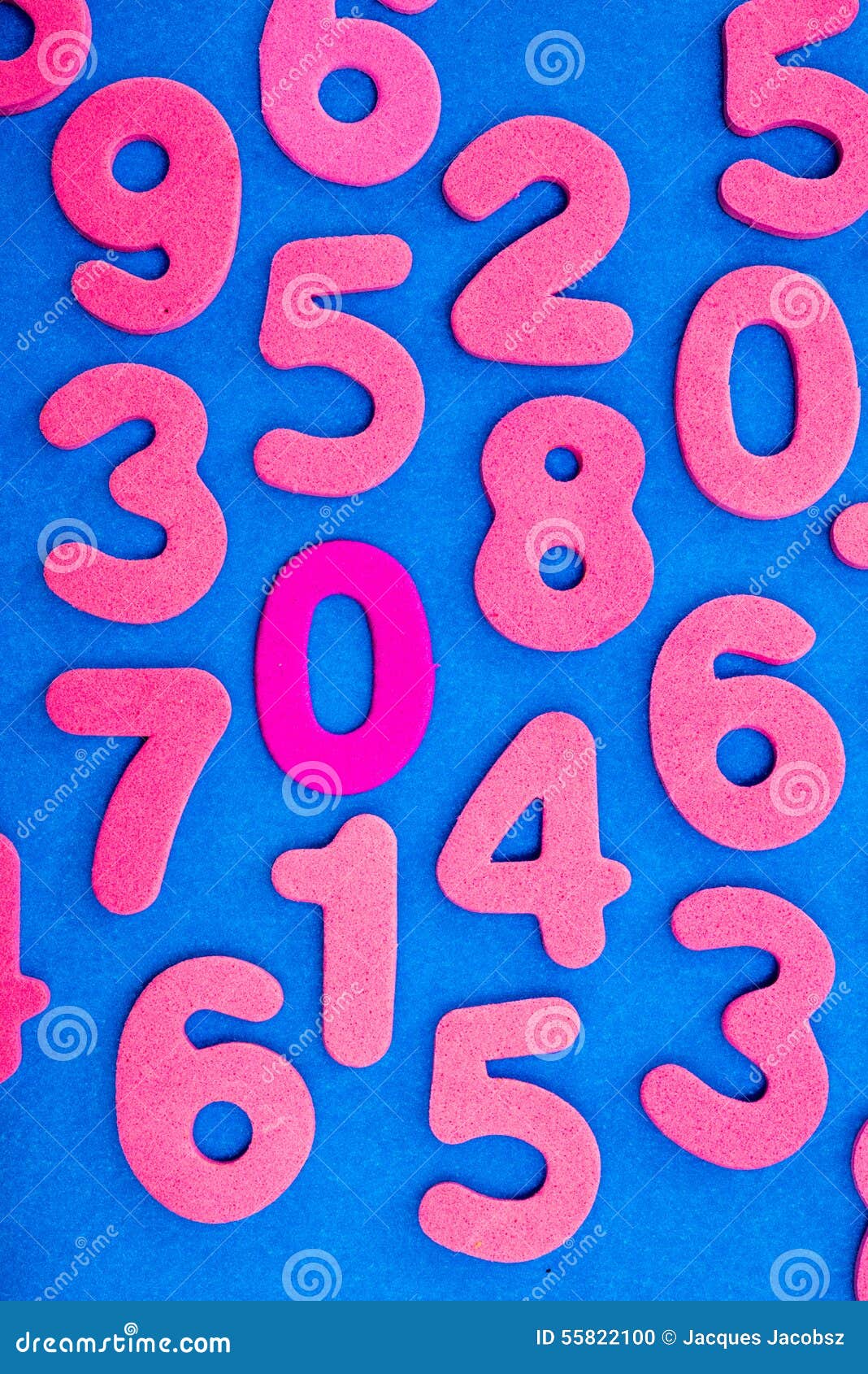 Pink Numbers on Blue Background Stock Photo - Image of contrast, bright ...