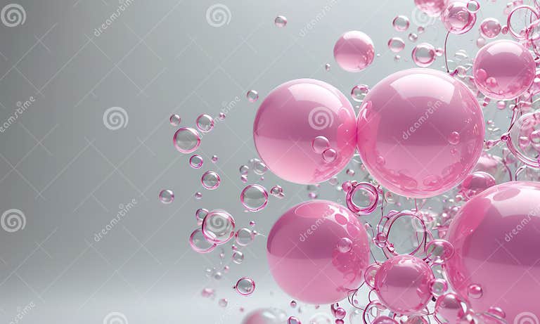 A Pink Object is Floating in the Air with Other Pink Objects Around it ...
