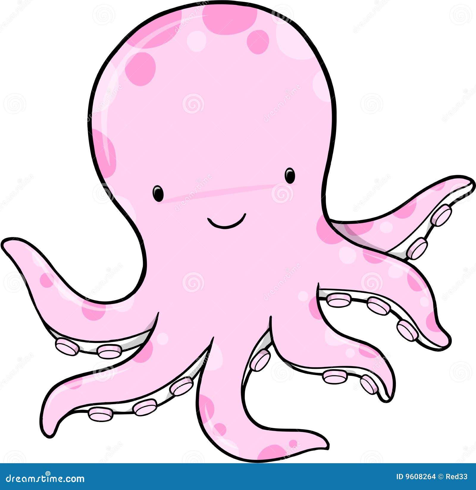 Pink Octopus In The Sea Cartoon Vector | CartoonDealer.com #31075961