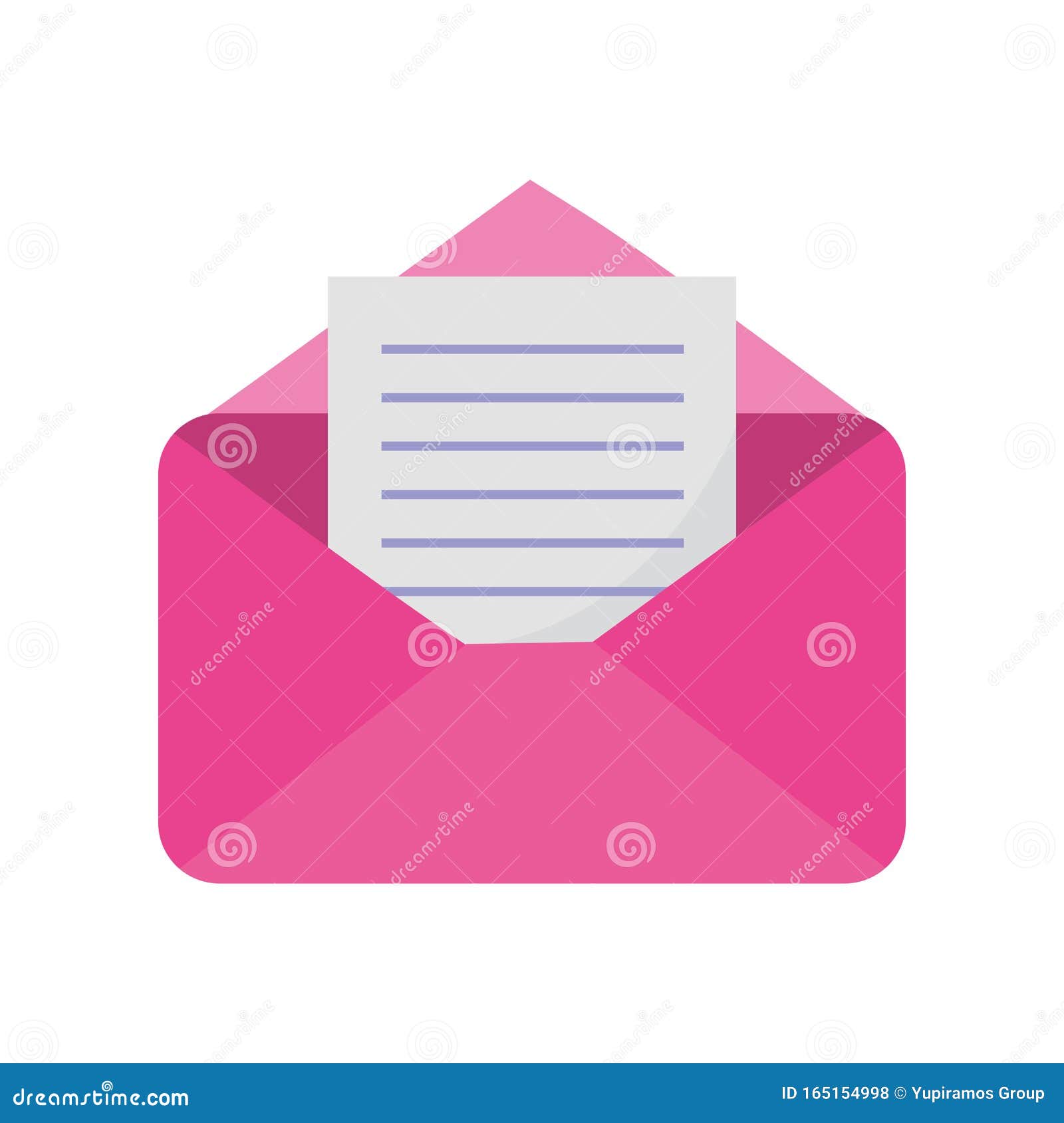 Pink Open Envelope Letter Message Mail Icon Stock Vector - Illustration ...