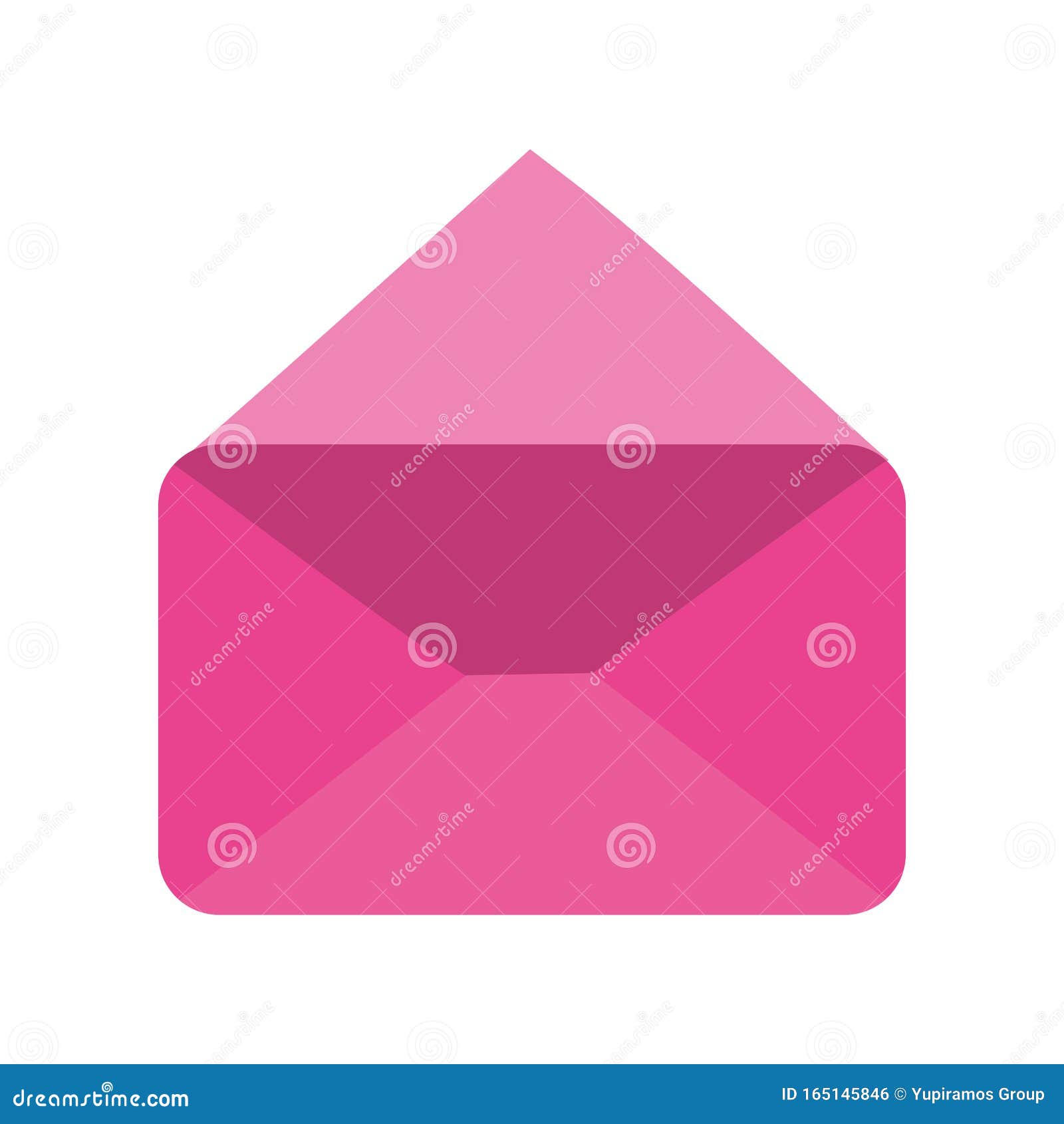 Pink Open Envelope Message Mail Icon Stock Vector - Illustration of ...
