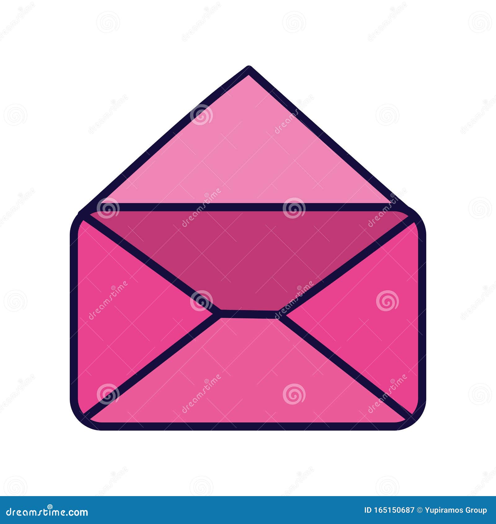 Pink Open Envelope Message Mail Icon Stock Vector - Illustration of ...