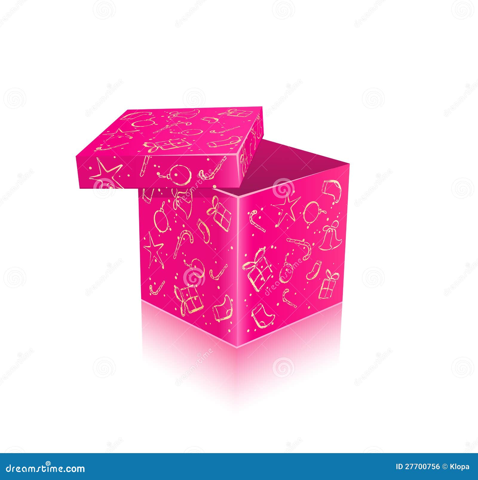 Pink Open Gift Box stock vector. Illustration of crate - 27700756