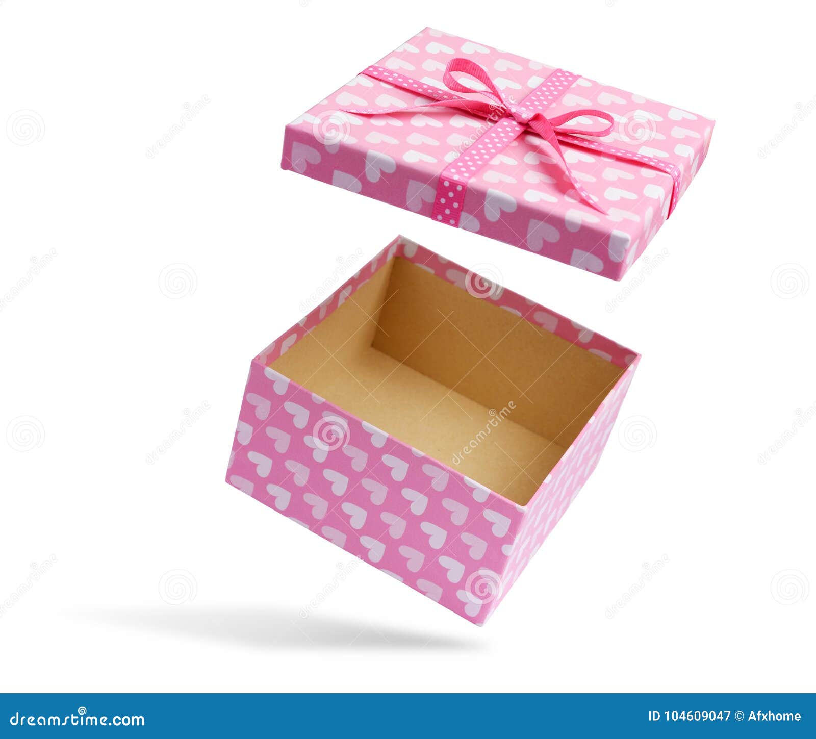 Pink Open Gift Box, on White Background. File Contains a Path To ...