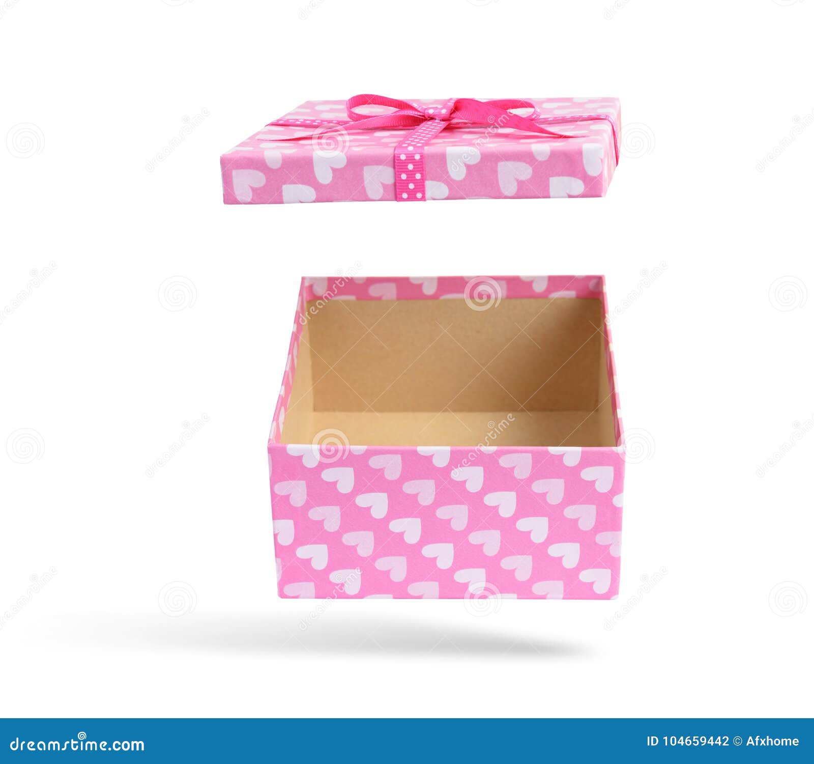 Pink Open Gift Box, on White Background. File Contains a Path To ...