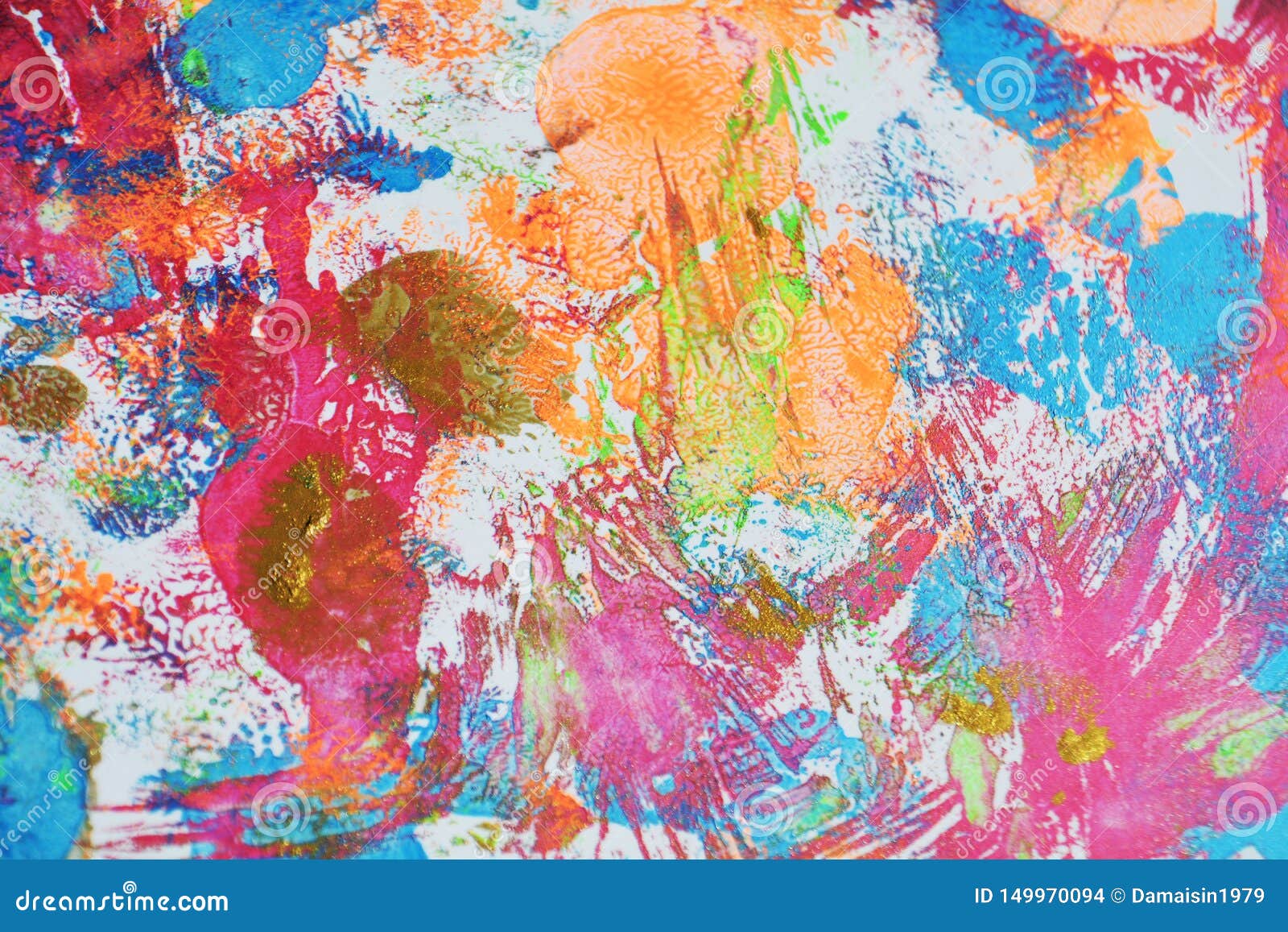 Pink Orange Blue Bright Vivid Abstract Watercolor Painting Blurred ... Pink Orange Blue Bright Vivid Abstract Watercolor Painting Blurred ...