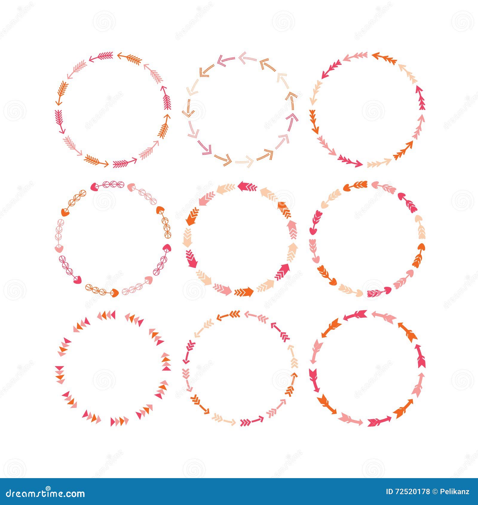 Set Of Red, Orange Circle Percentage Diagram. Progress Or Loading ...