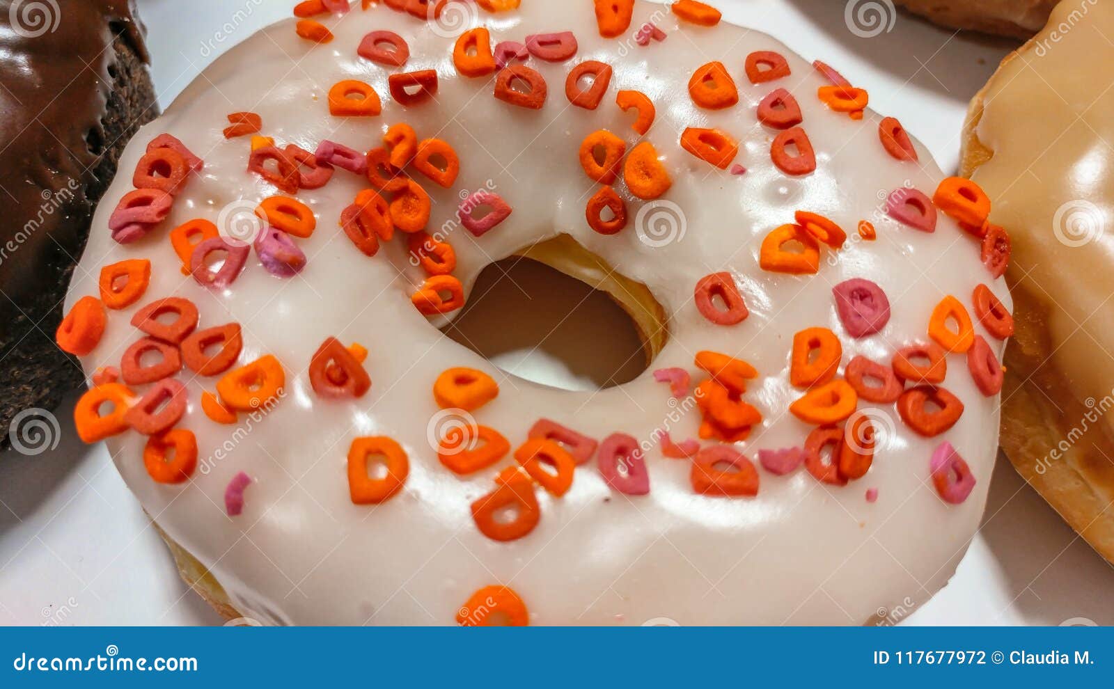 Letters D on donuts stock photo. Image of letters, sweet - 117677972