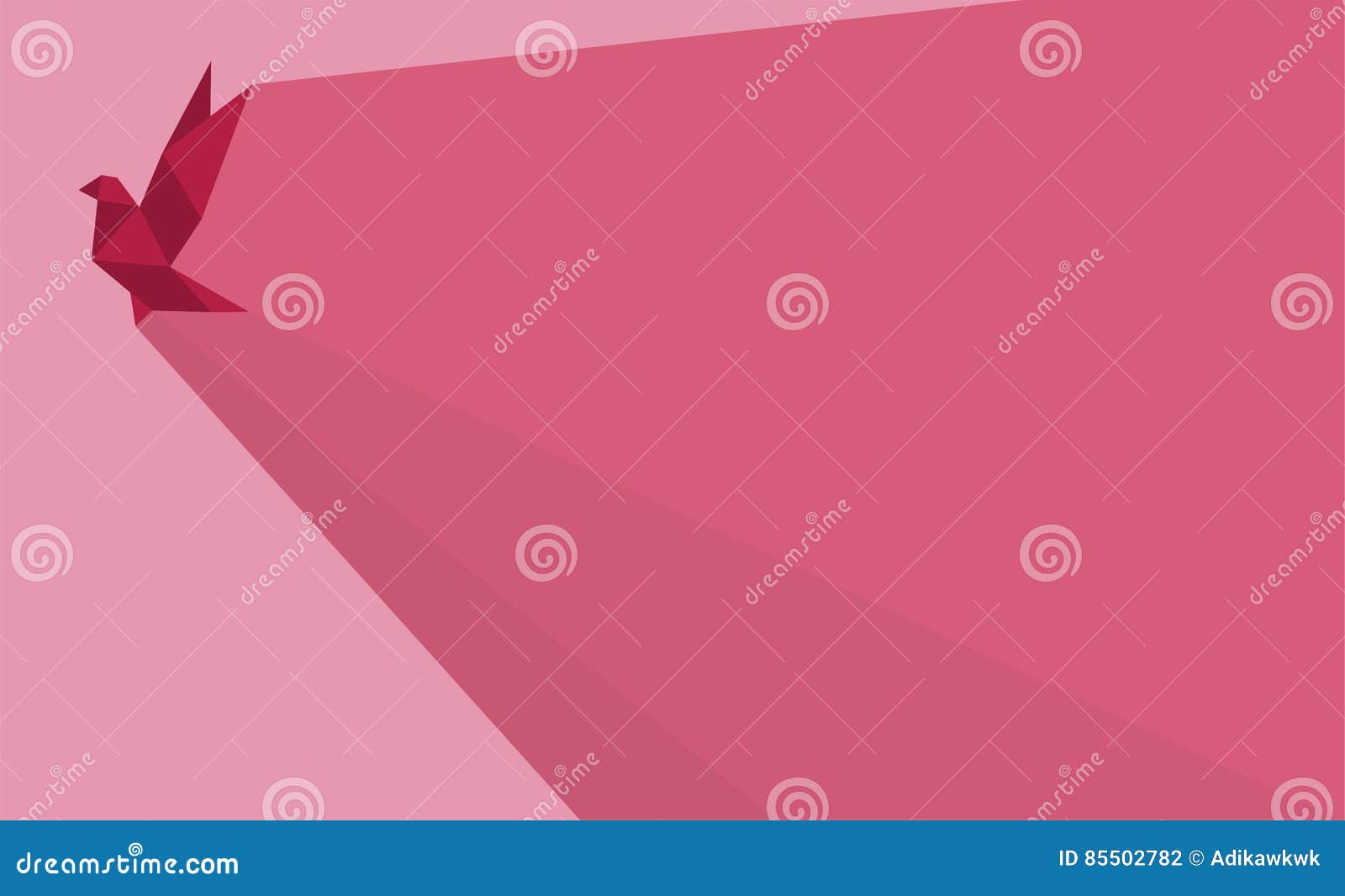 Pink Origami Bird Background Stock Illustration - Illustration of flat ...