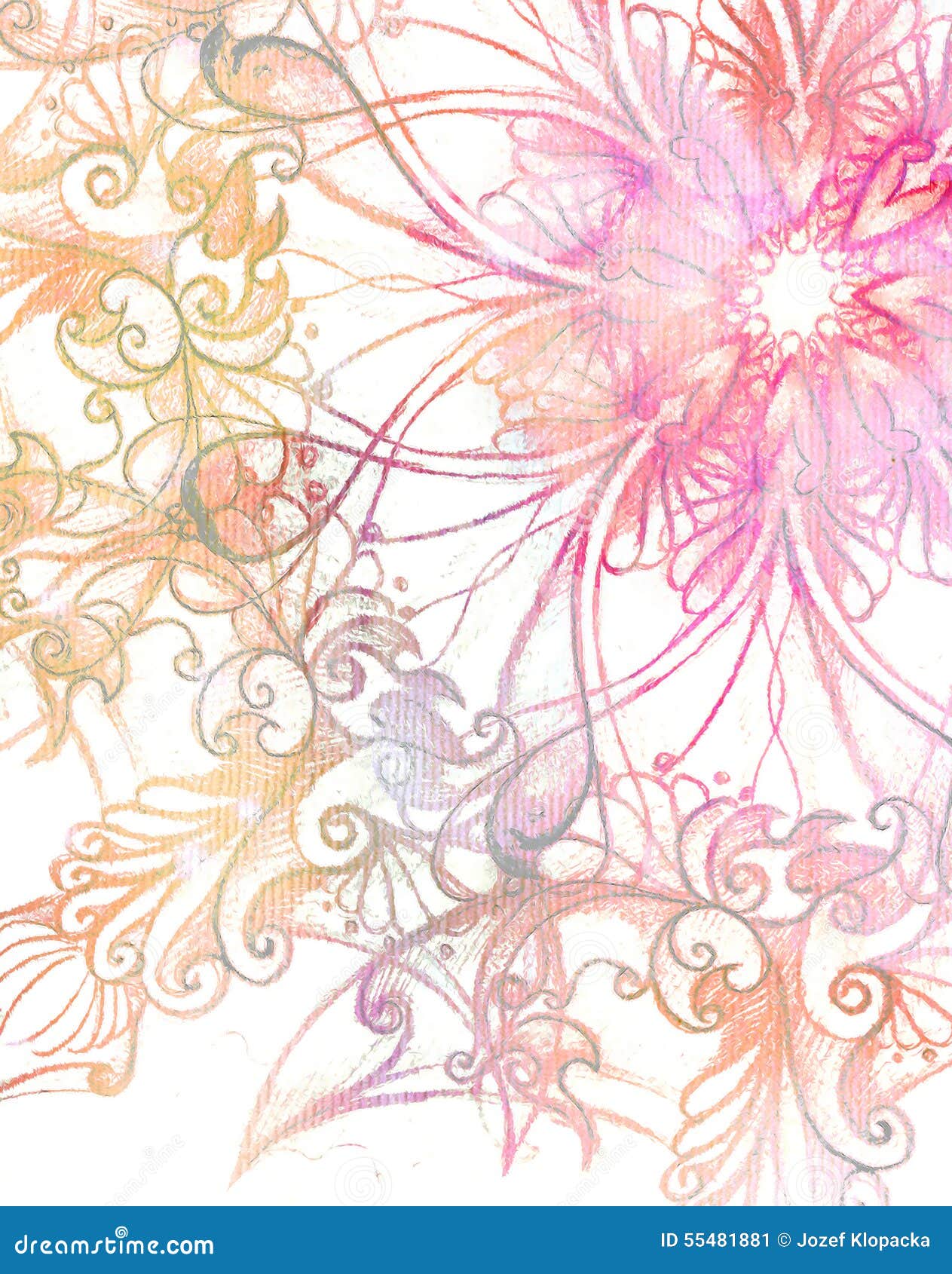 Pink Ornament Mandala and Fractal Color Effect. Stock Image - Image of ...