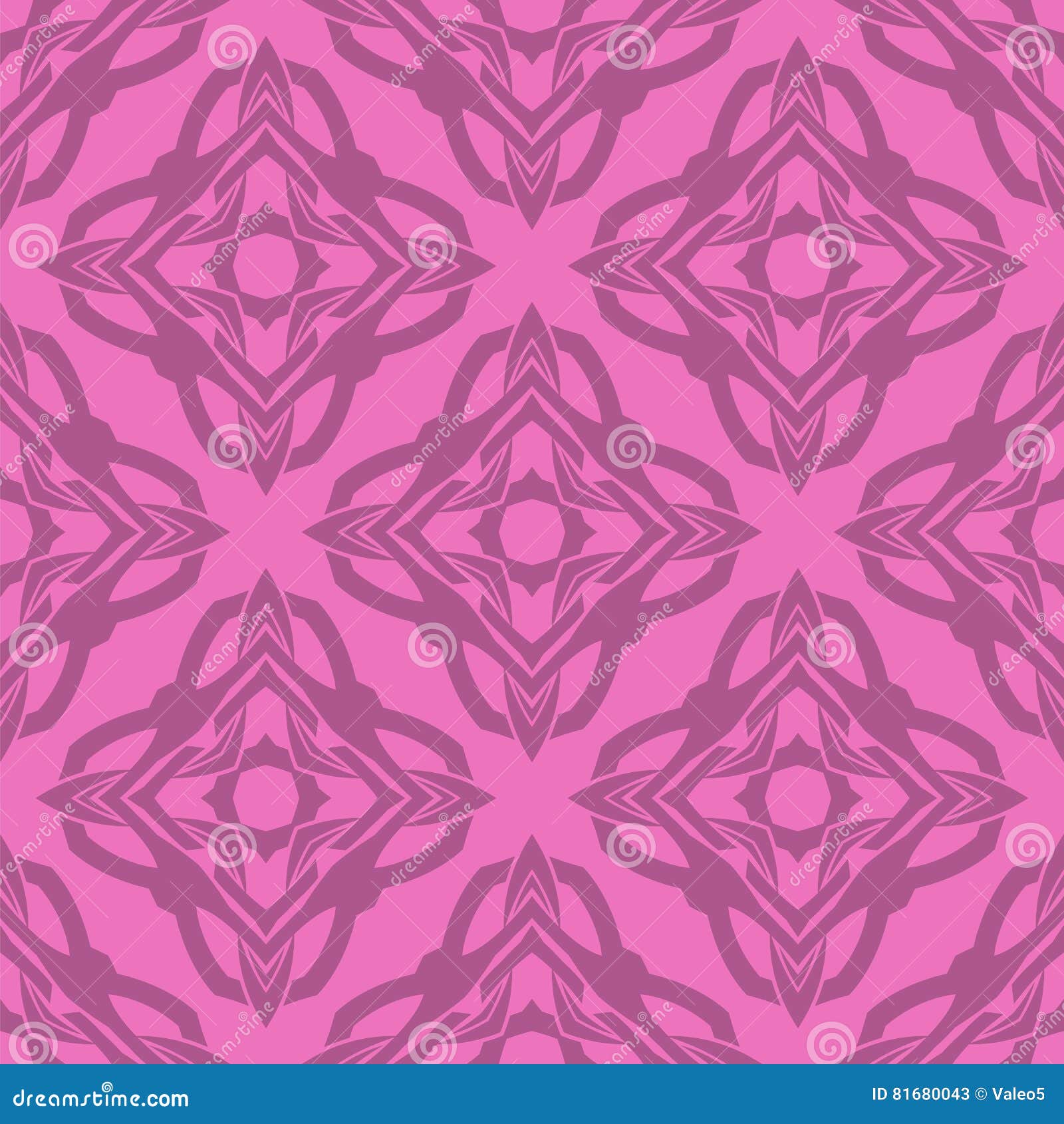 Pink Ornamental Seamless Line Pattern Stock Vector - Illustration of ...