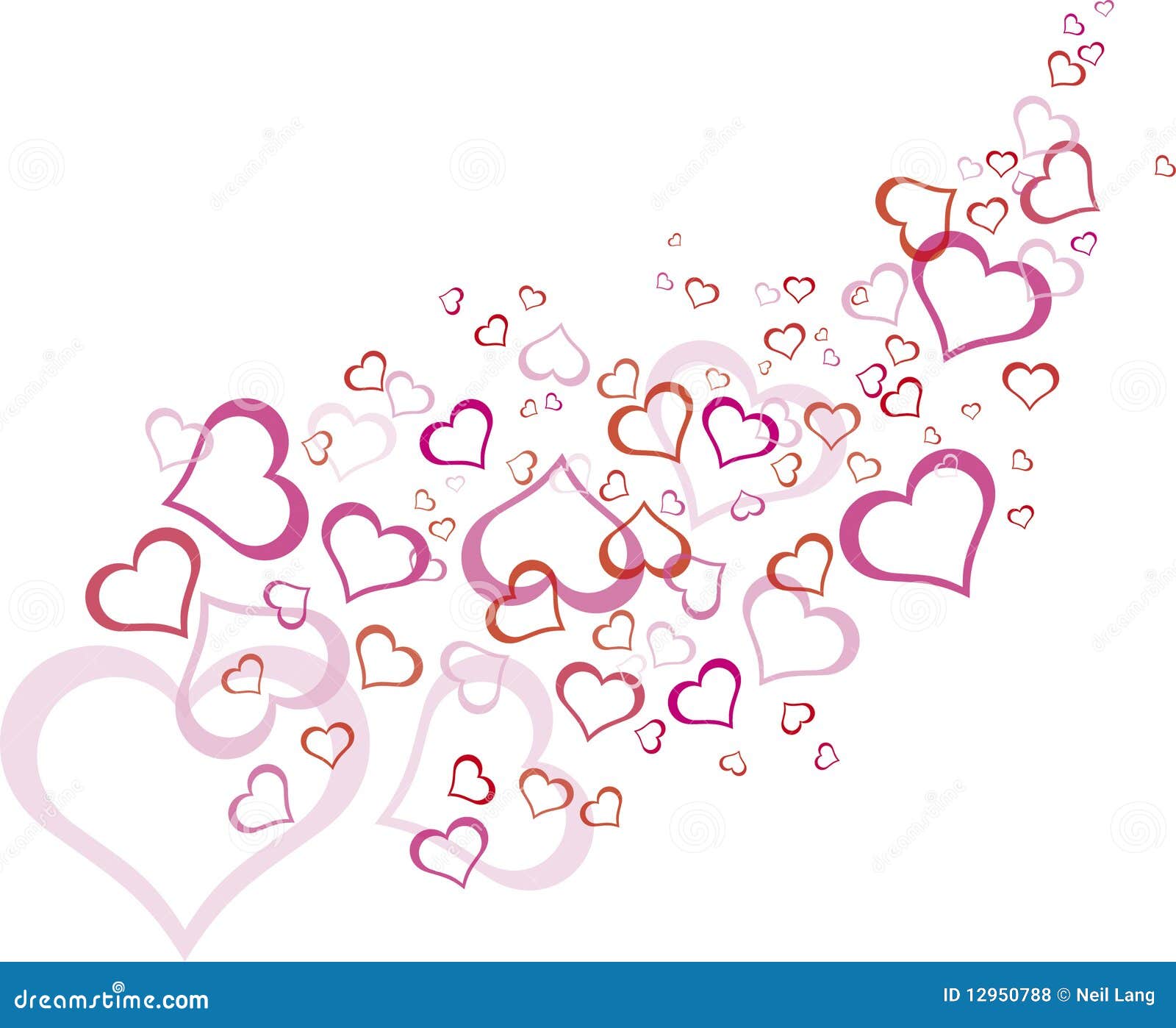 Pink outline heart pattern stock vector. Illustration of happy - 12950788