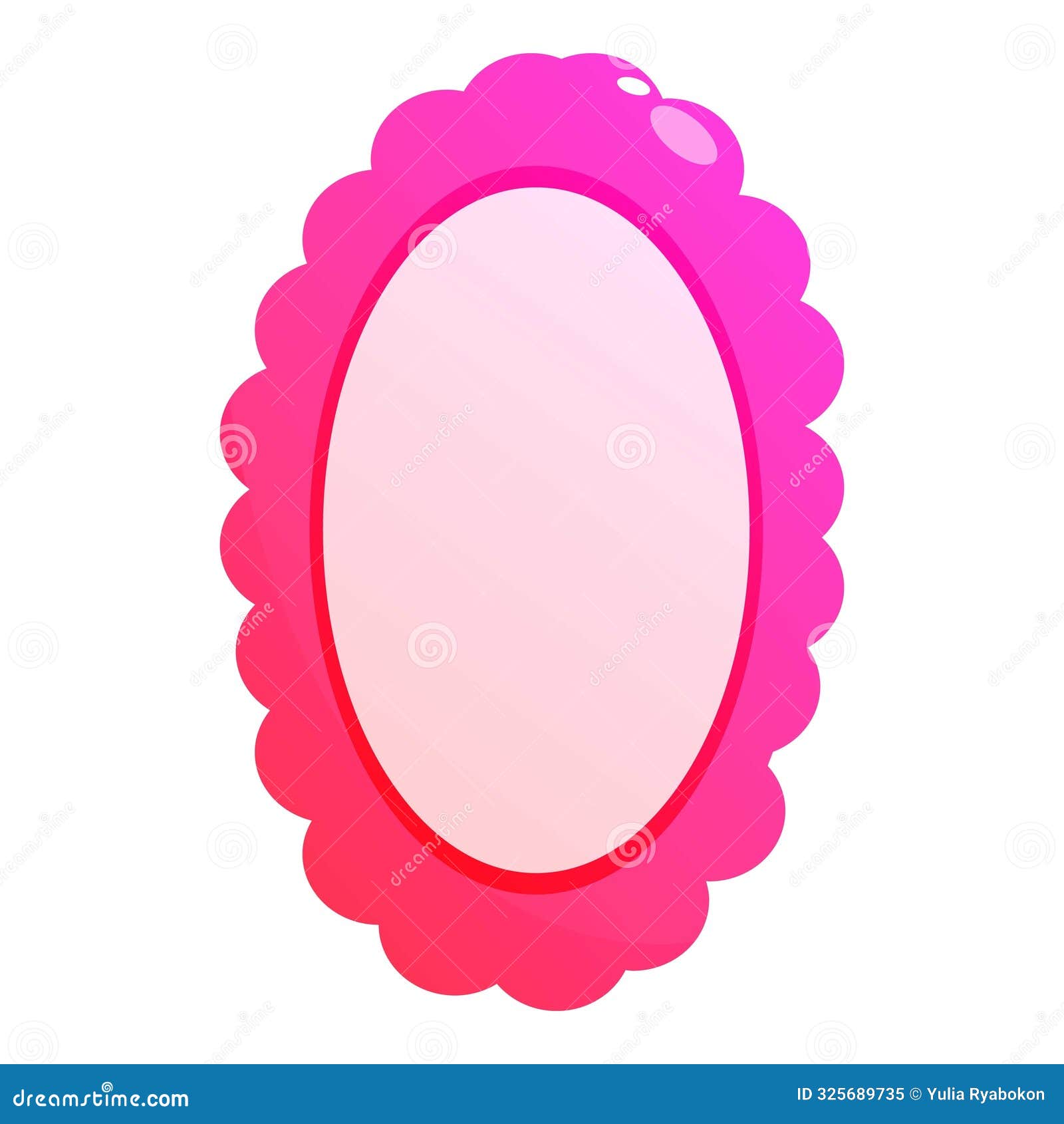 Pink Oval Frame with Scalloped Edges Creating Romantic Atmosphere Stock ...