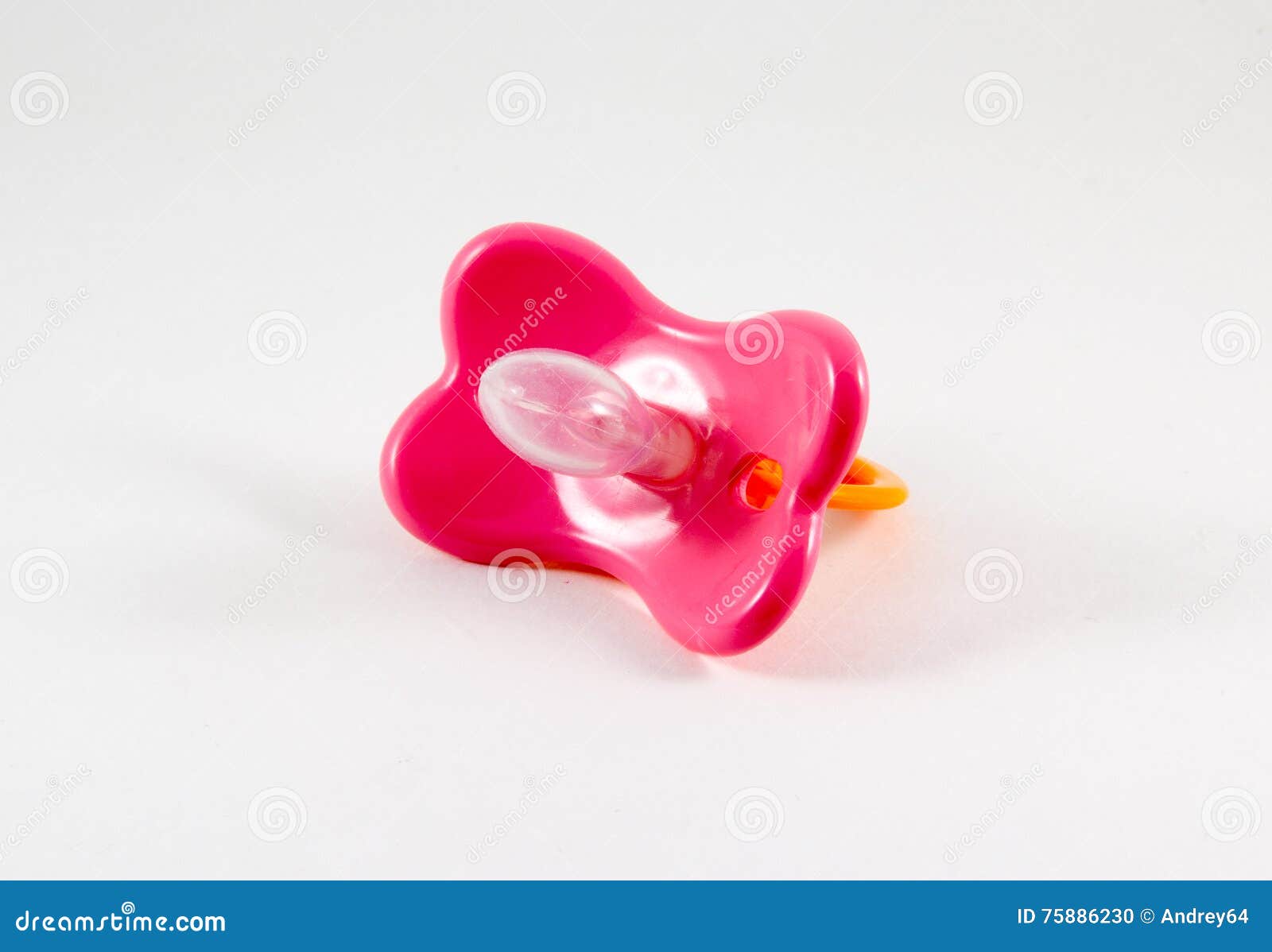 Pink Pacifier on a White Background Stock Photo - Image of sleep ...