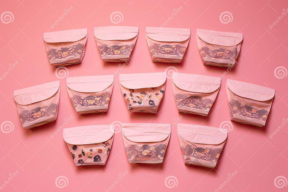 Pink Packages or Envelopes on a Pink Background Stock Illustration ...