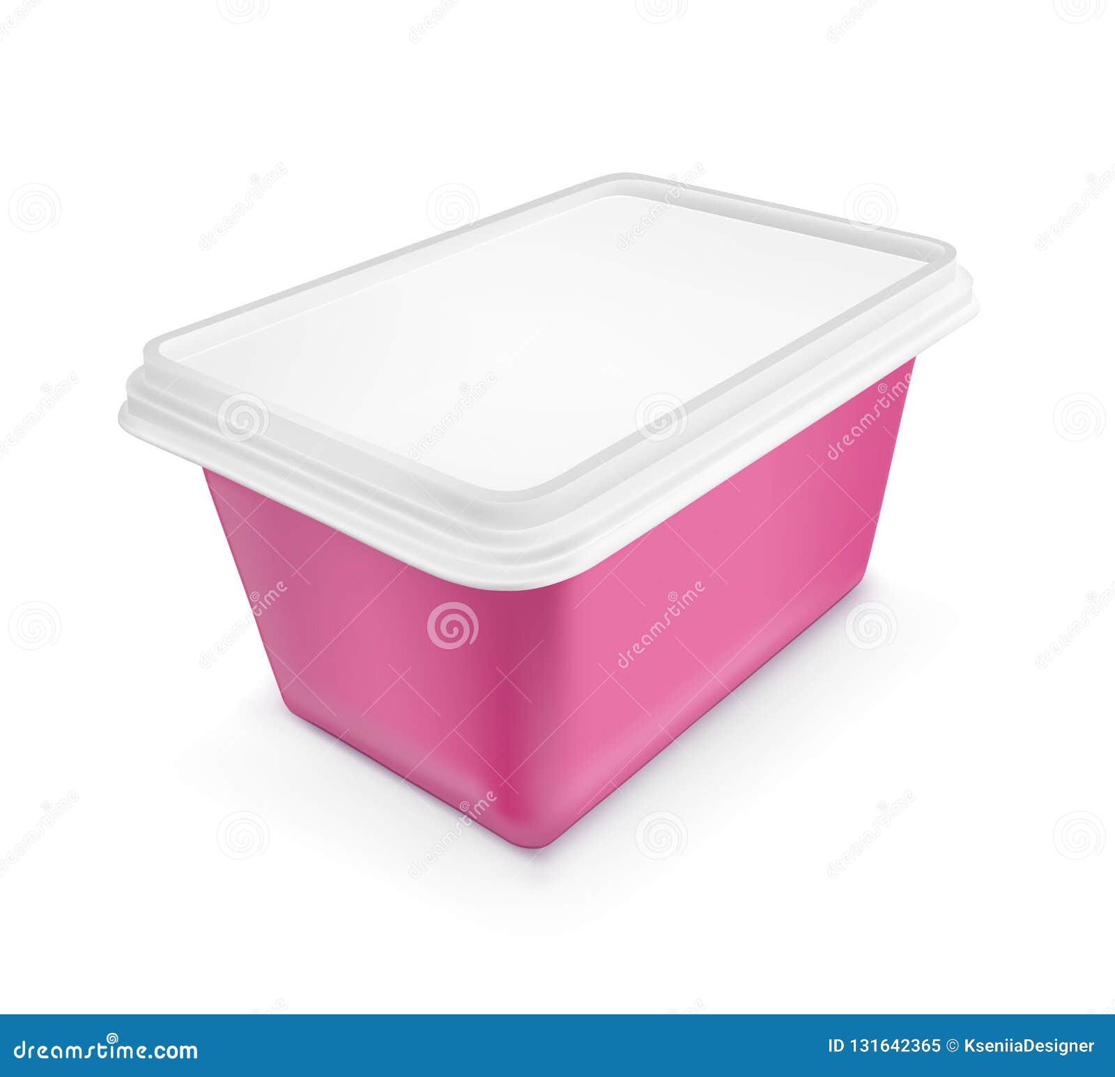Pink Packaging with Lid for Food Stock Vector - Illustration of milk ...
