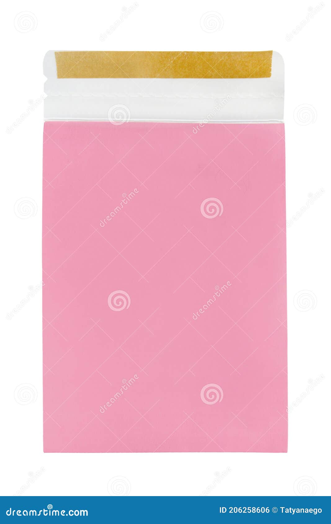 Pink packet isolated stock photo. Image of deliver, studio - 206258606