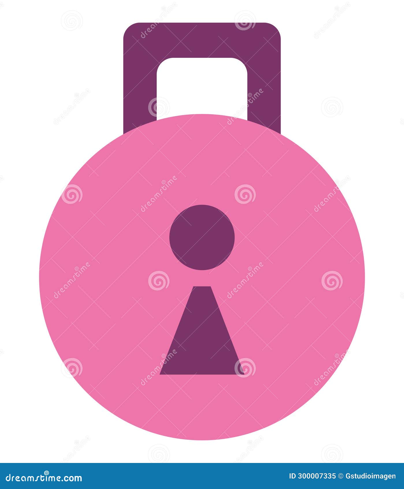 Pink padlock illustration stock vector. Illustration of mechanism ...