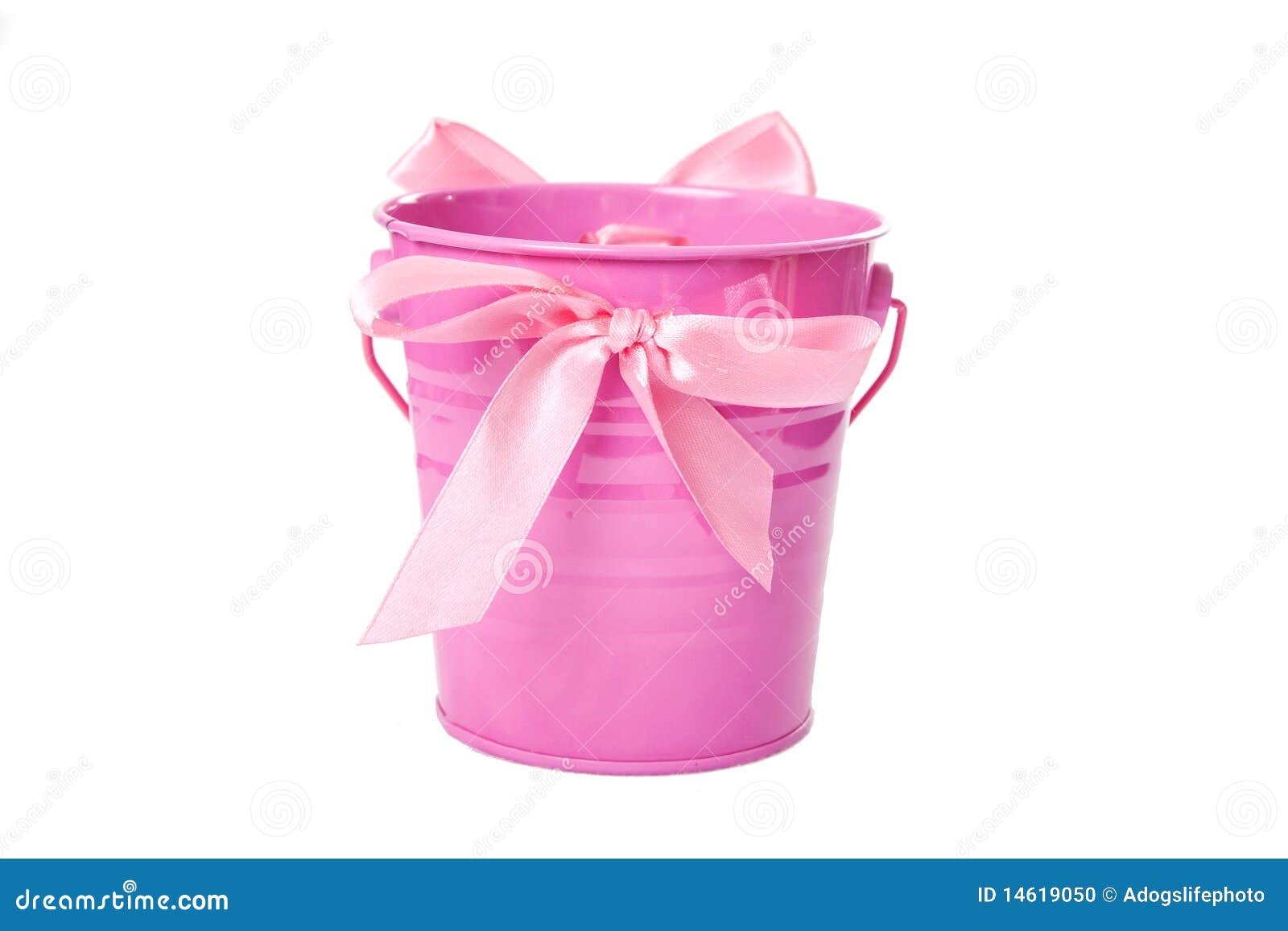 Pink pail with ribbon stock photo. Image of pink, easter - 14619050