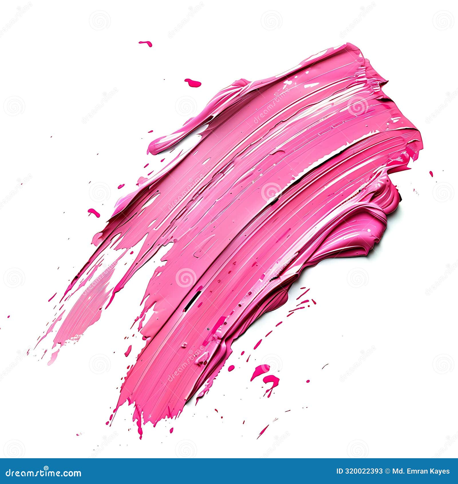 Pink Paint Brush Stroke Isolated on White Background As Package Design ...
