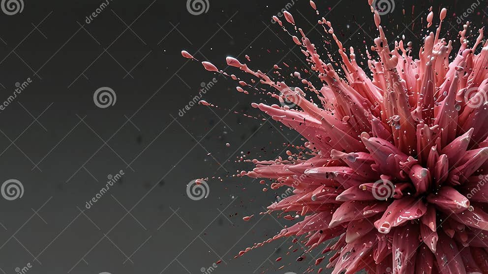 Pink Paint Exploding and Forming a Flower Shape Stock Image - Image of ...