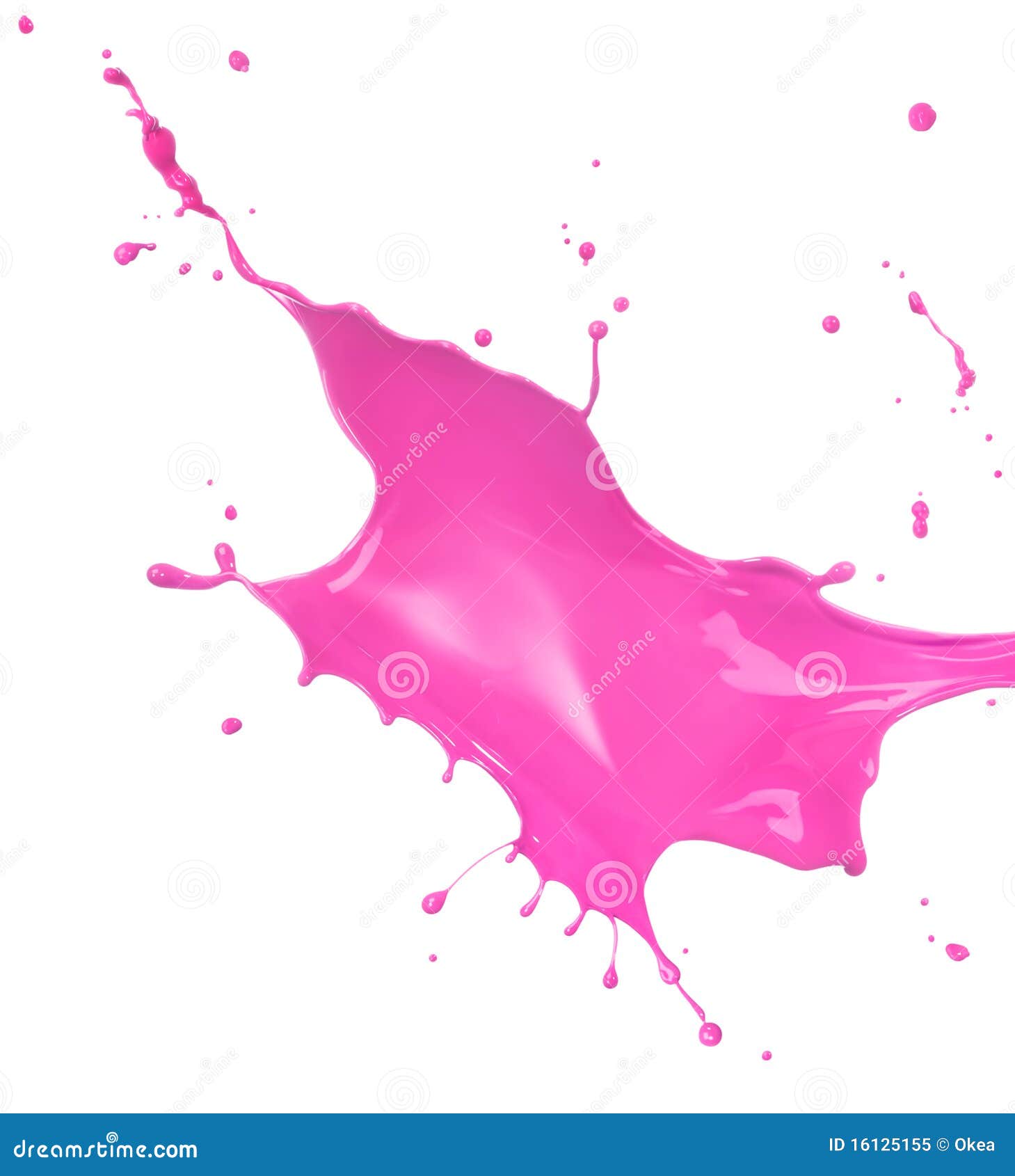 Pink Paint Splatter. Paint Splash On White Background. Watercolor ...