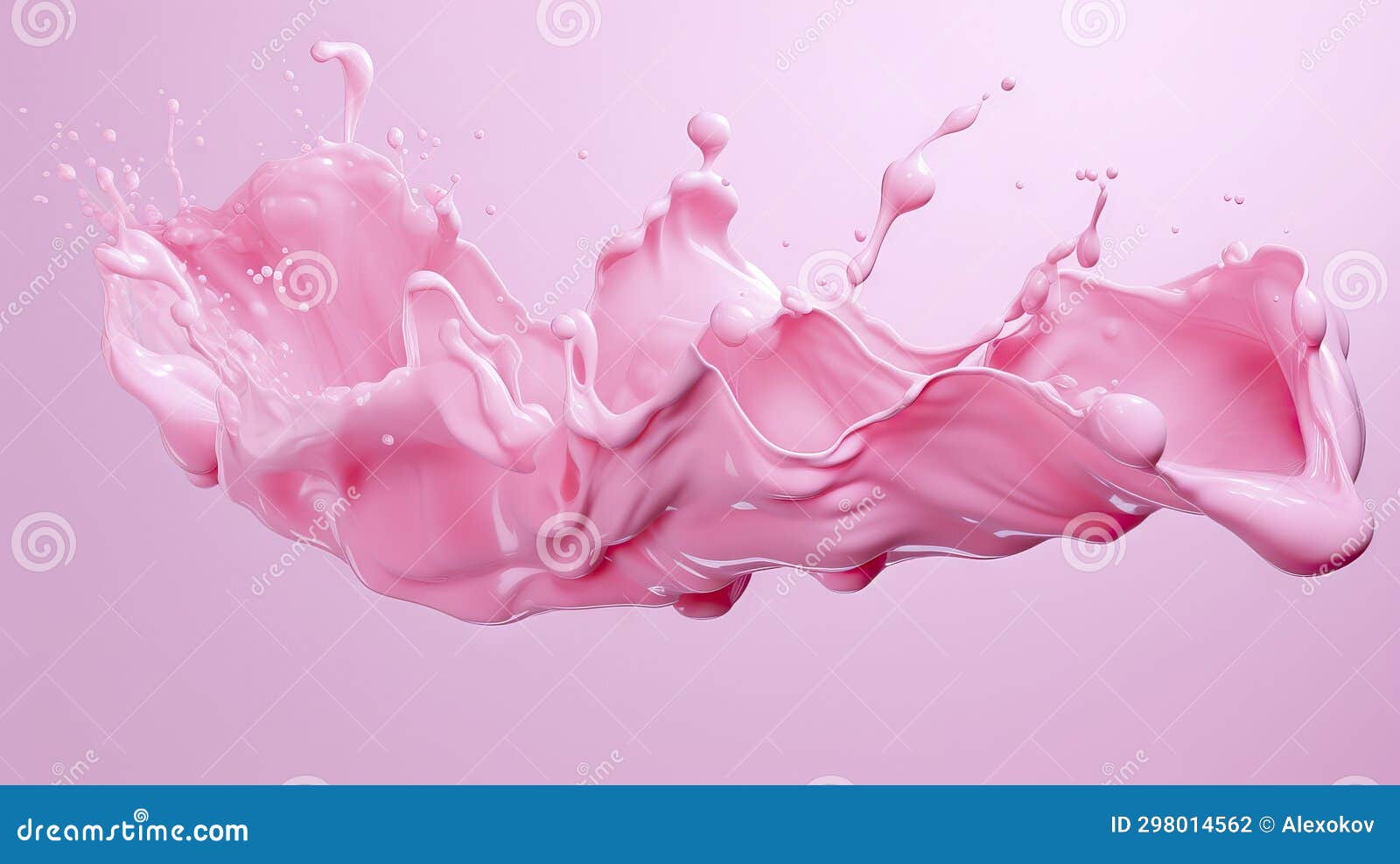 Pink Paint Splash Isolated on Pink Background. Realistic Vector ...